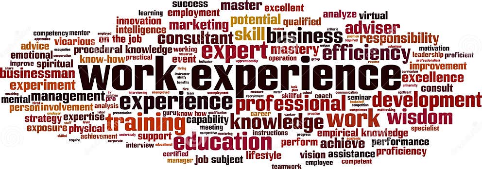 Work experience word cloud stock vector. Illustration of physical ...