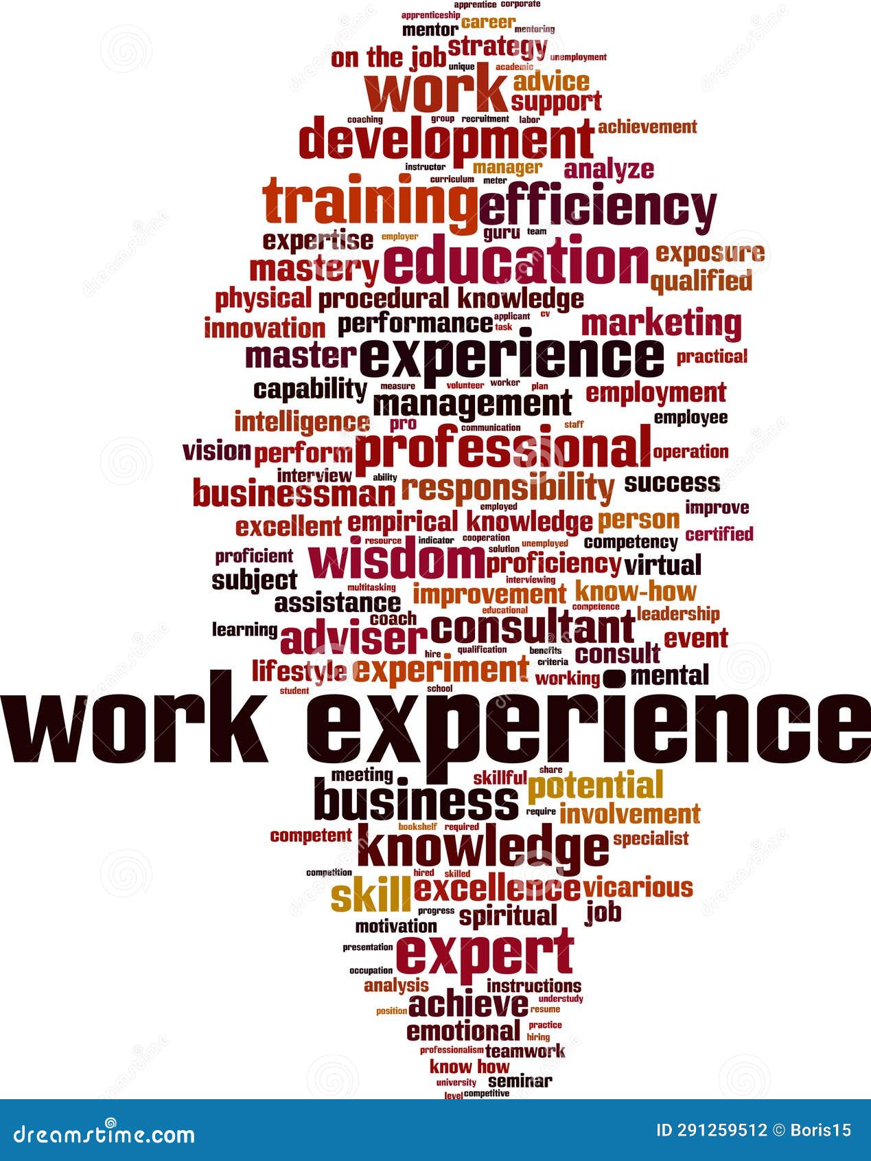 Work experience word cloud stock vector. Illustration of experiment ...