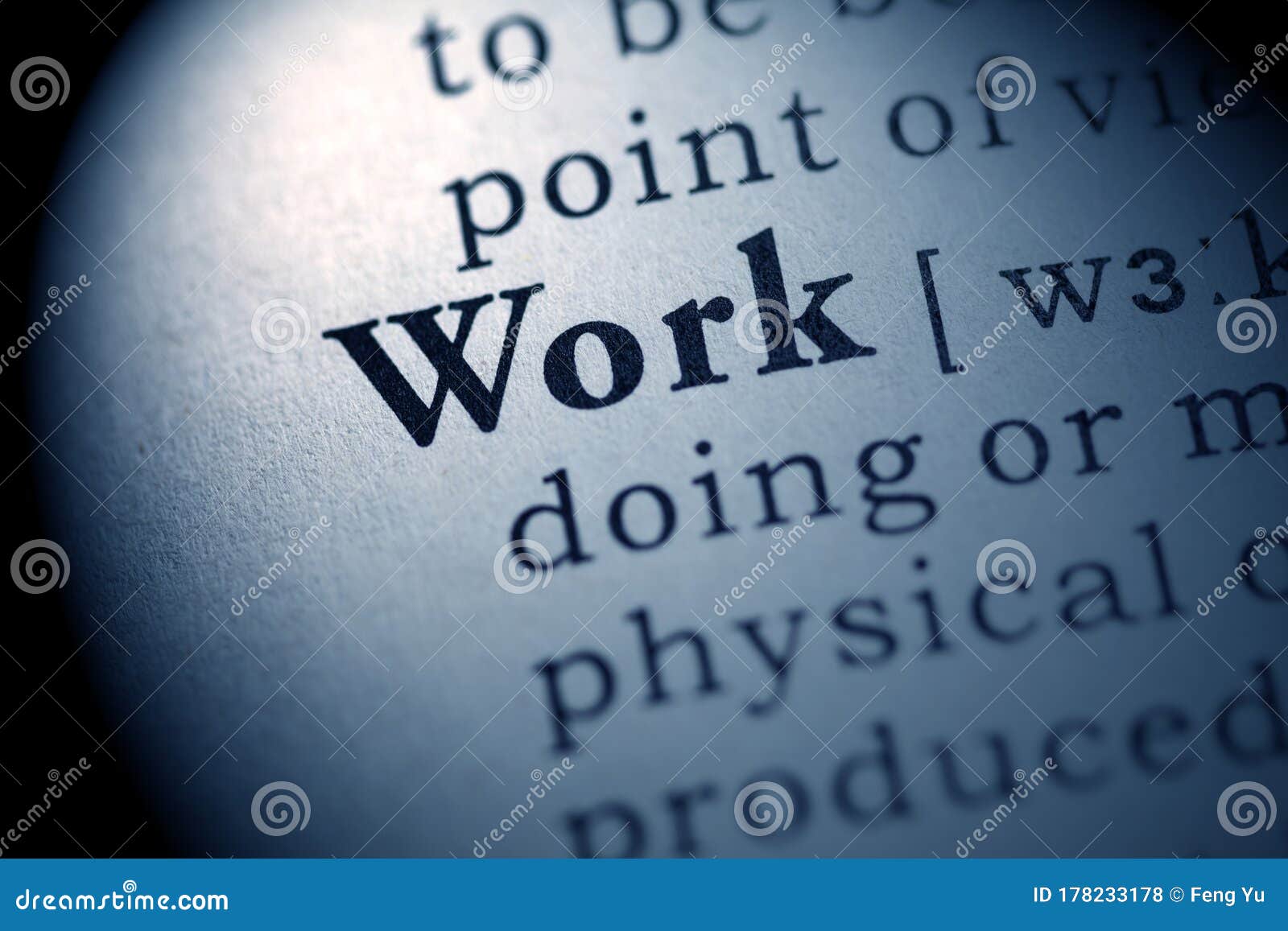 Definition of the Word Work Stock Photo - Image of printing, closeup ...