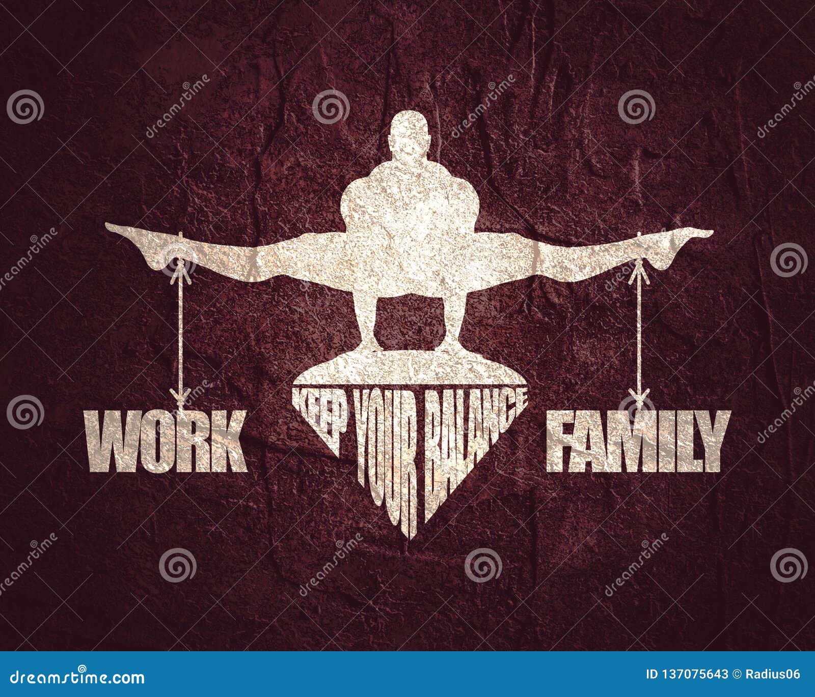 Work and family balance. stock illustration. Illustration of business ...