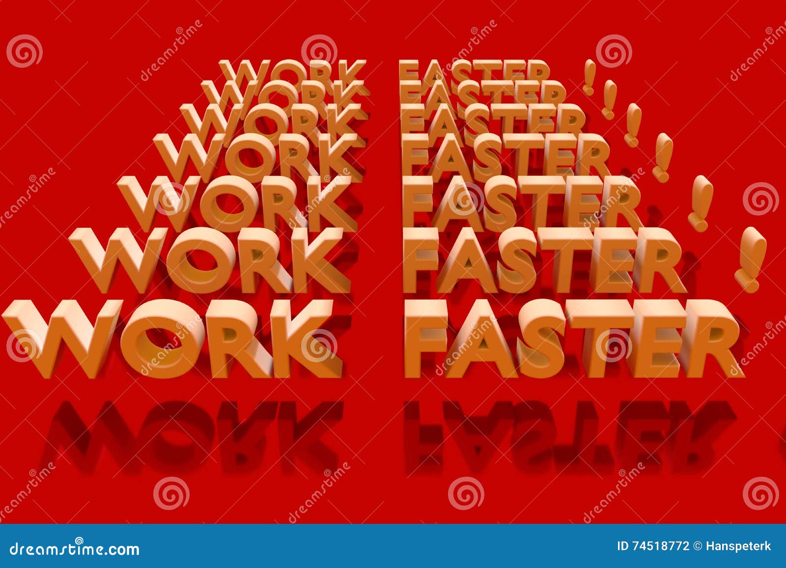 WORK FASTER! in 3D-Letters stock illustration. Illustration of letters ...