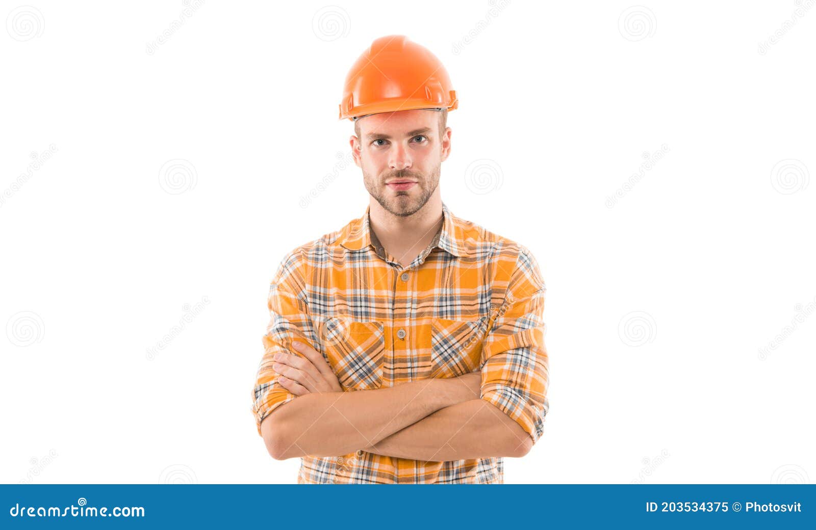 Work Feed a Man. Man or Workman Isolated on White. Confident Man in ...