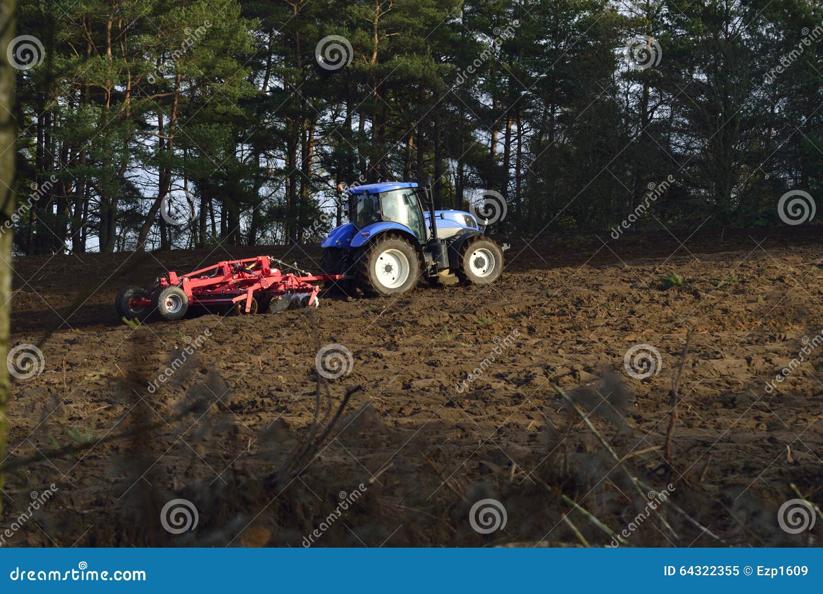 Work in the field plowing stock image. Image of autumn - 64322355