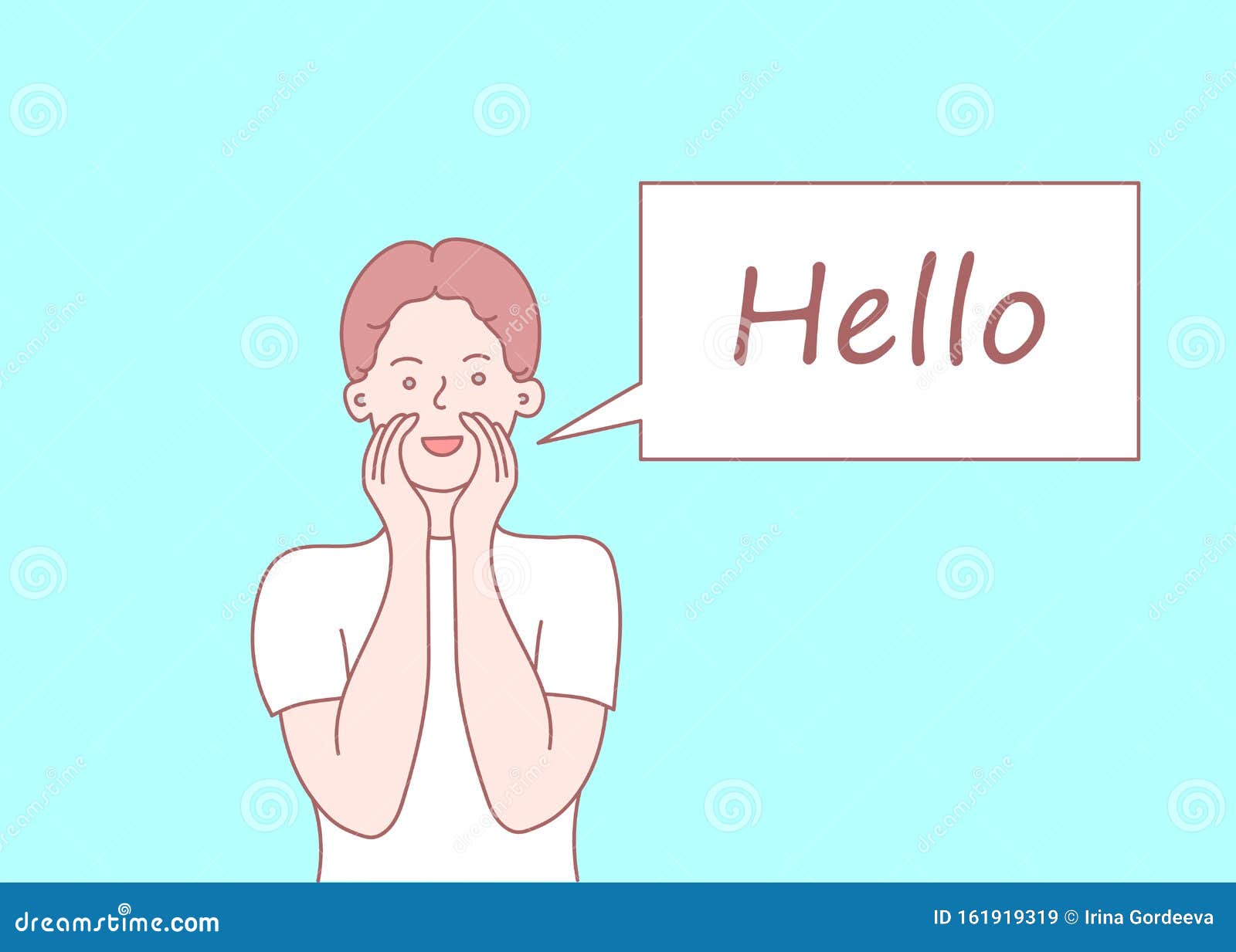 Boy hello vector stock vector. Illustration of human - 161919319