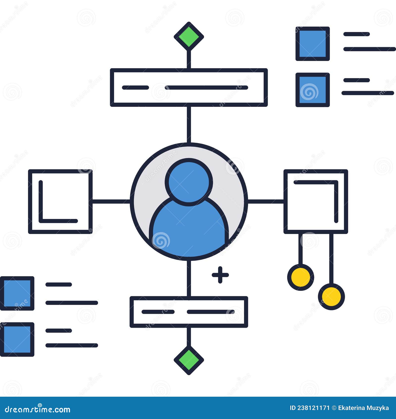 Work Flow Icon Productivity Process Tech Vector Stock Vector ...