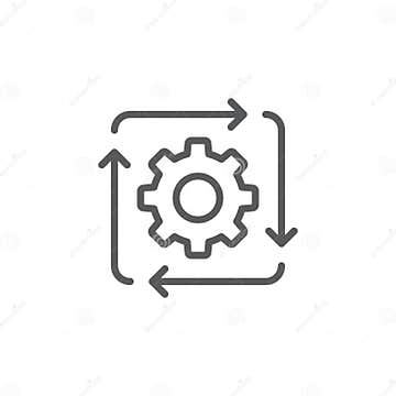 Work Flow Vector Icon Symbol Isolated on White Background Stock Vector ...