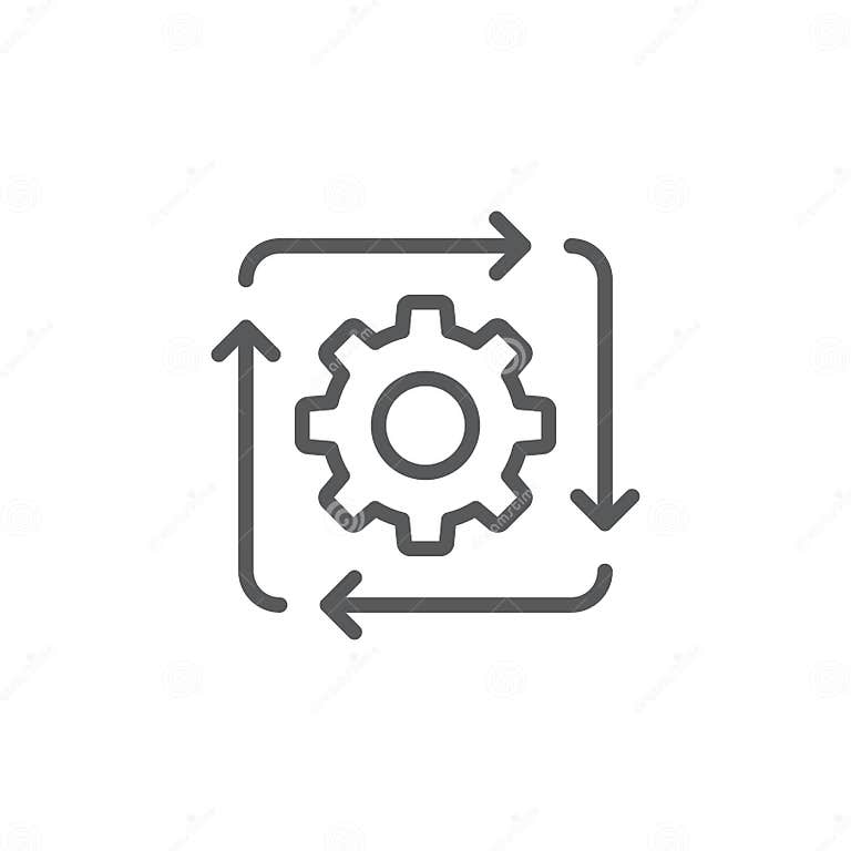 Work Flow Vector Icon Symbol Isolated on White Background Stock Vector ...