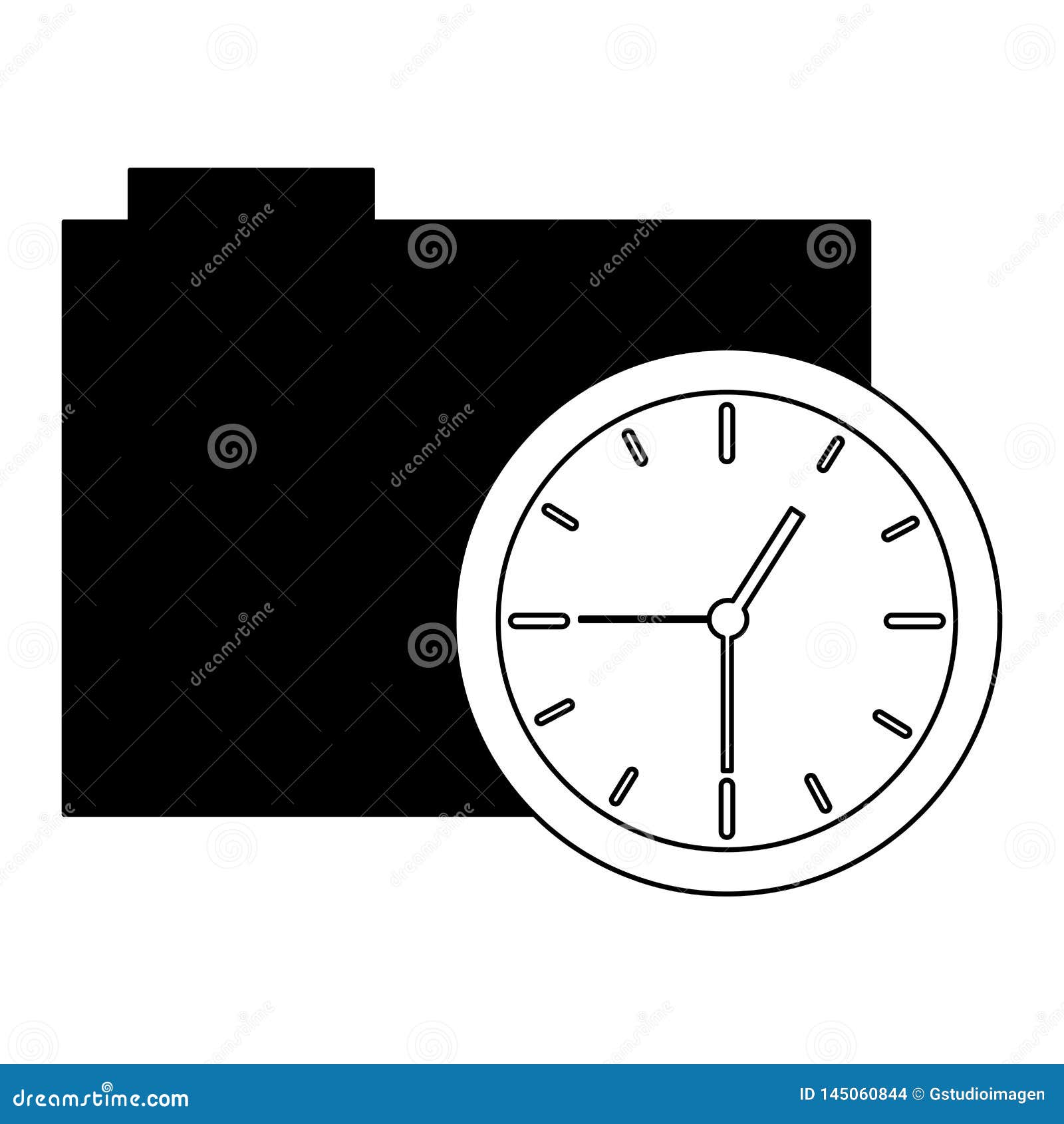 Work folder clock stock vector. Illustration of paper - 145060844