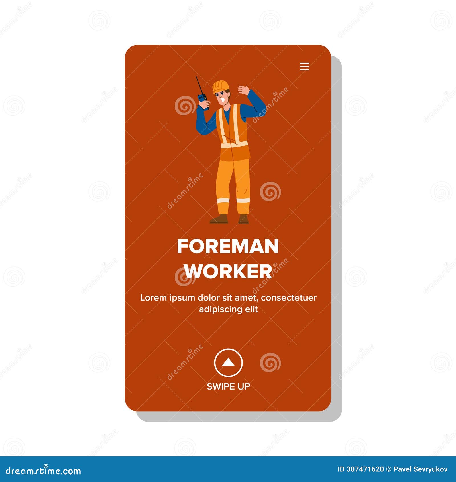 Work foreman worker vector stock vector. Illustration of team - 307471620