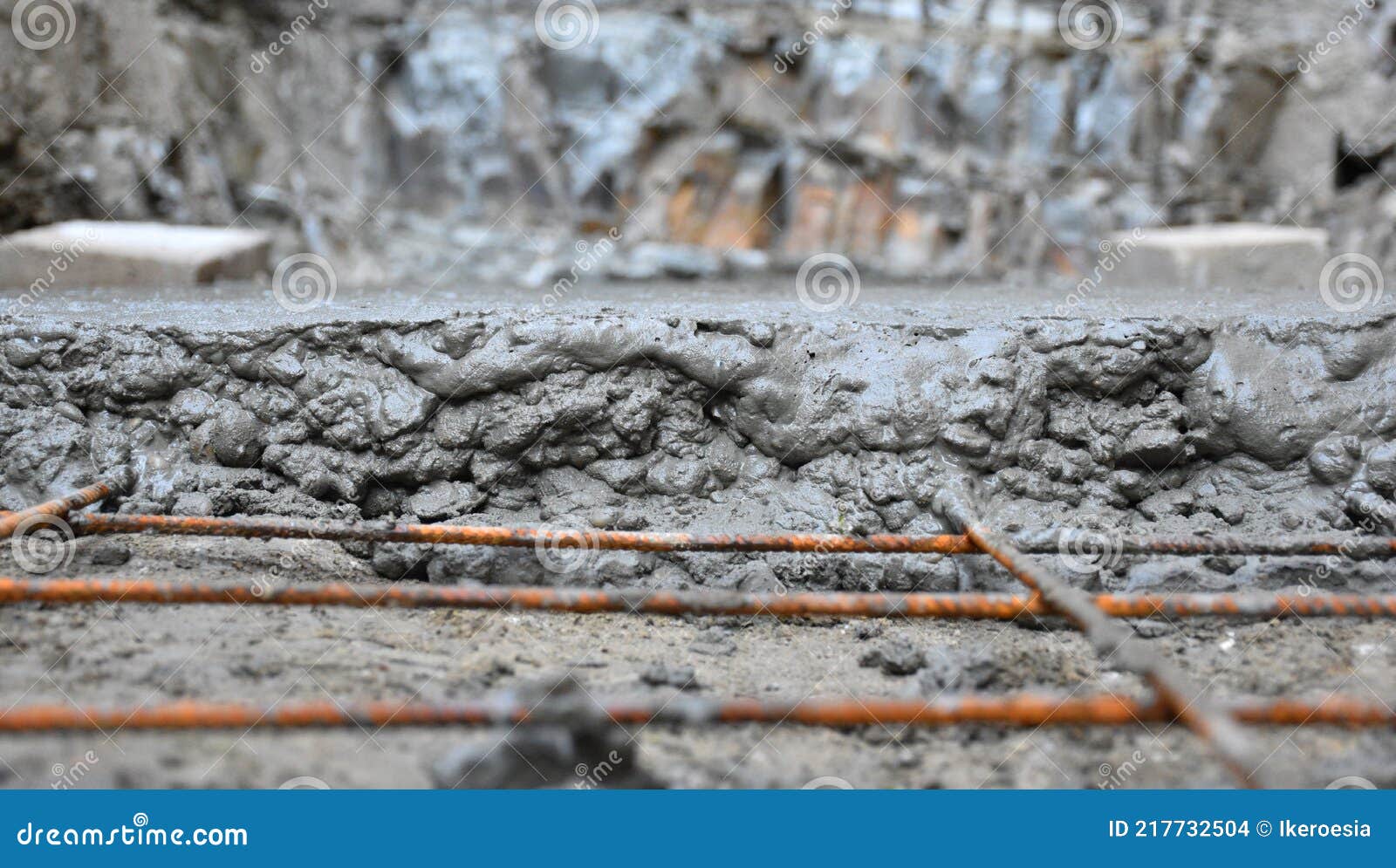 Iron Slab with Newly Cast Concrete Layer. Stock Photo - Image of ...