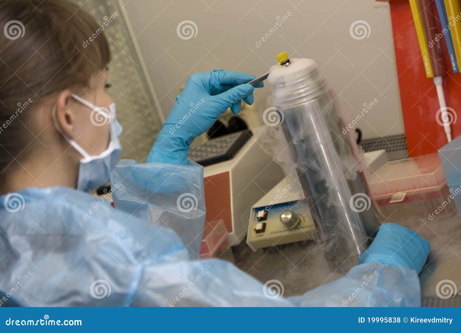 Work with Frozen Samples in Biological Laboratory Stock Photo - Image ...