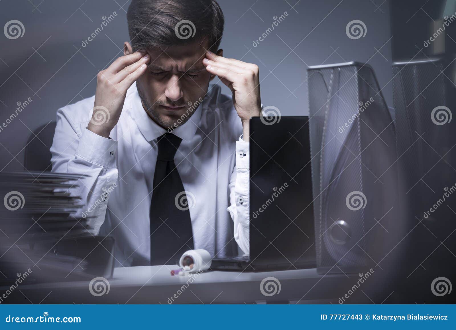 This Work Gives Him Headaches Stock Image - Image of workaholic ...
