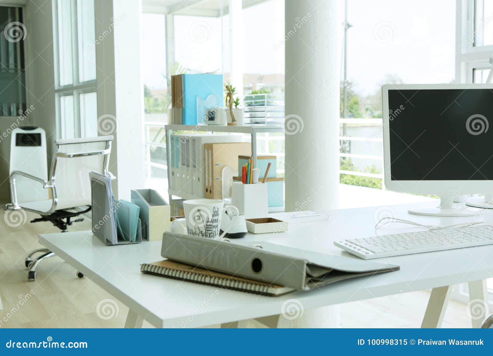 Work with a good view stock image. Image of design, chair - 100998315