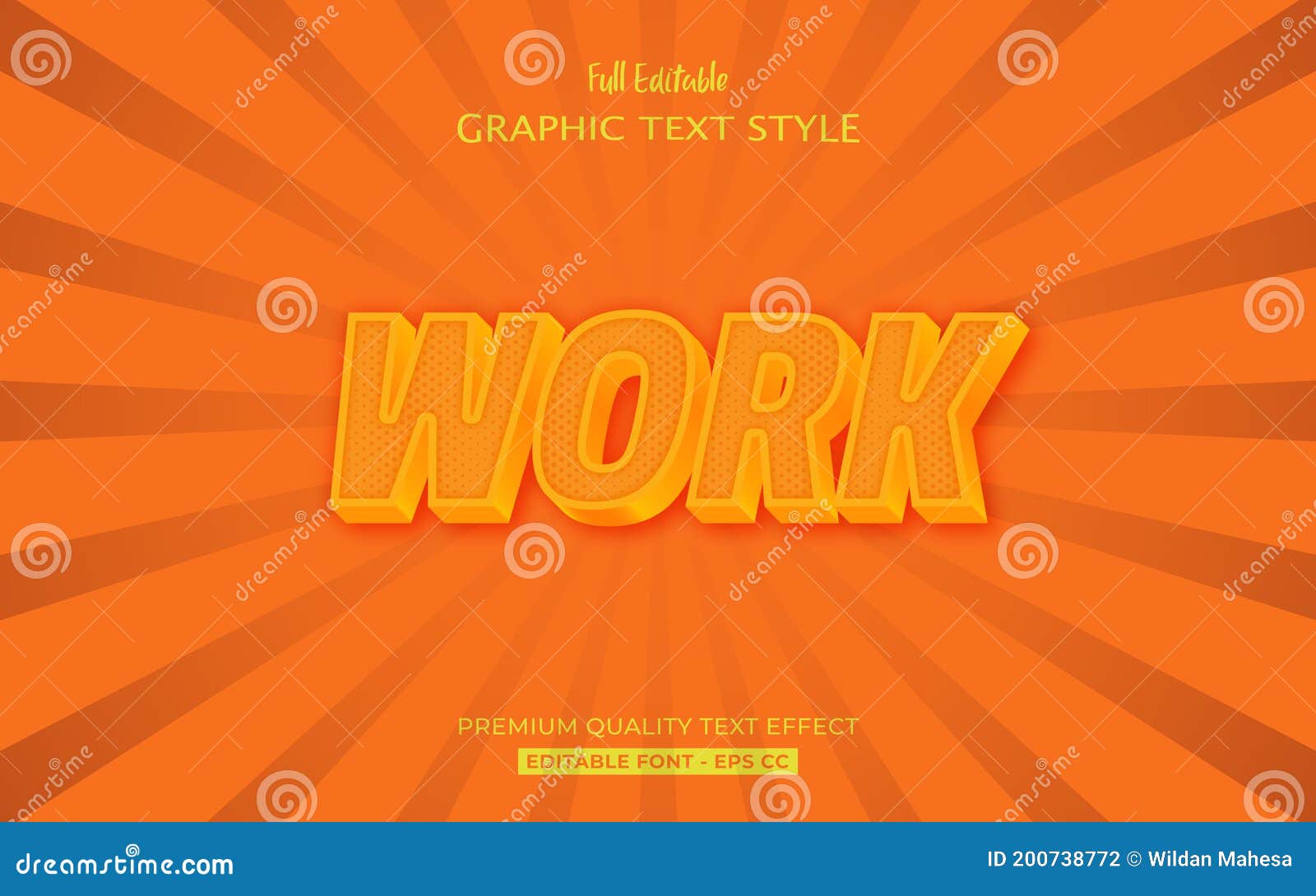 Work Graphic Text Effect, Full Editable Stock Vector - Illustration of ...