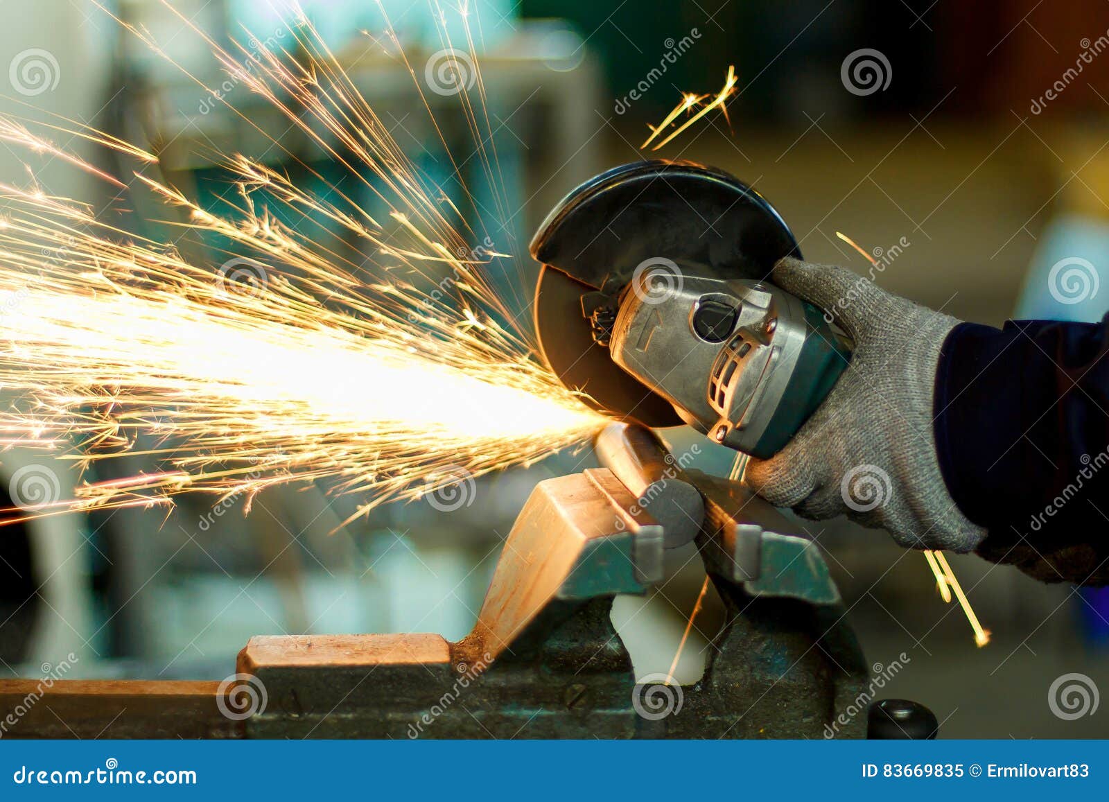 Work on the Grinding Machine Stock Image - Image of hand, arranging ...