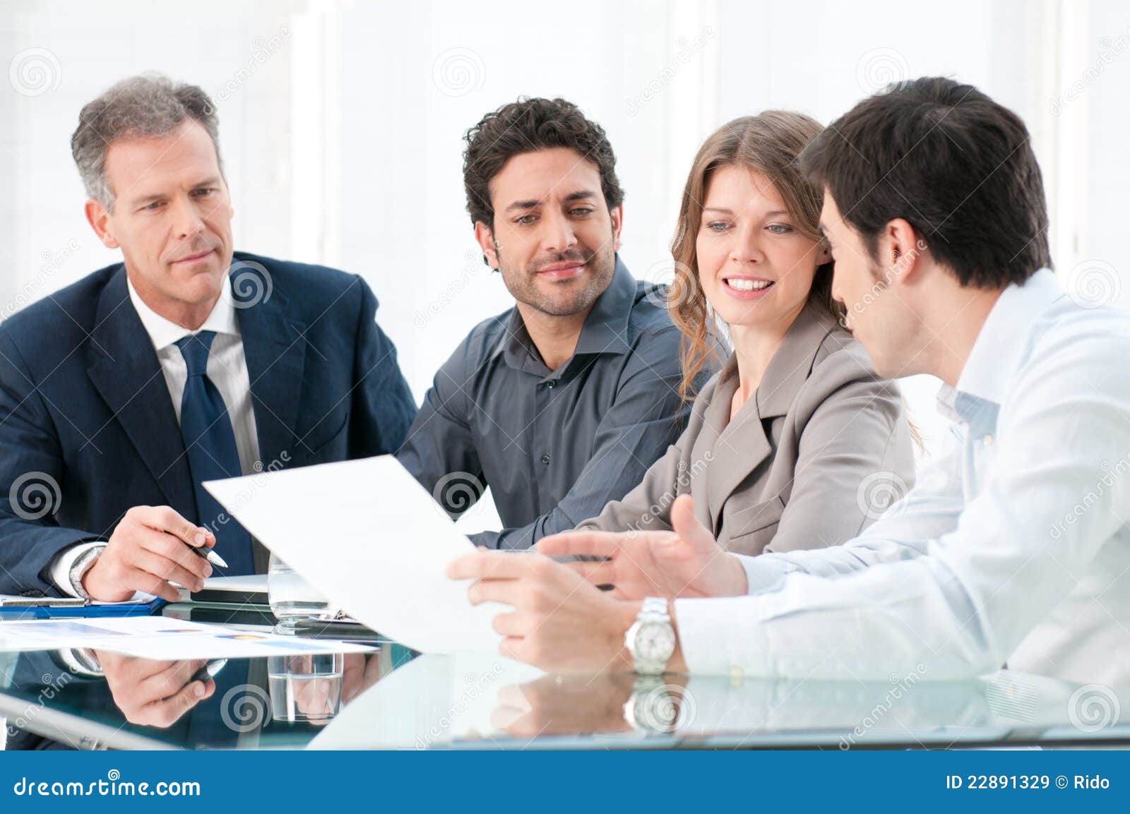 Work in group stock image. Image of businessmen, explain - 22891329
