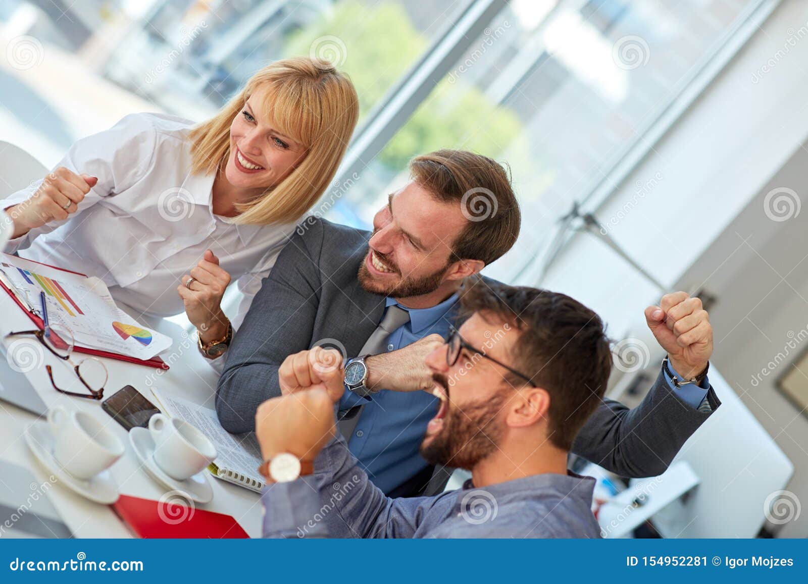 Work in Group. Group of Business People Working and Discussing Together ...