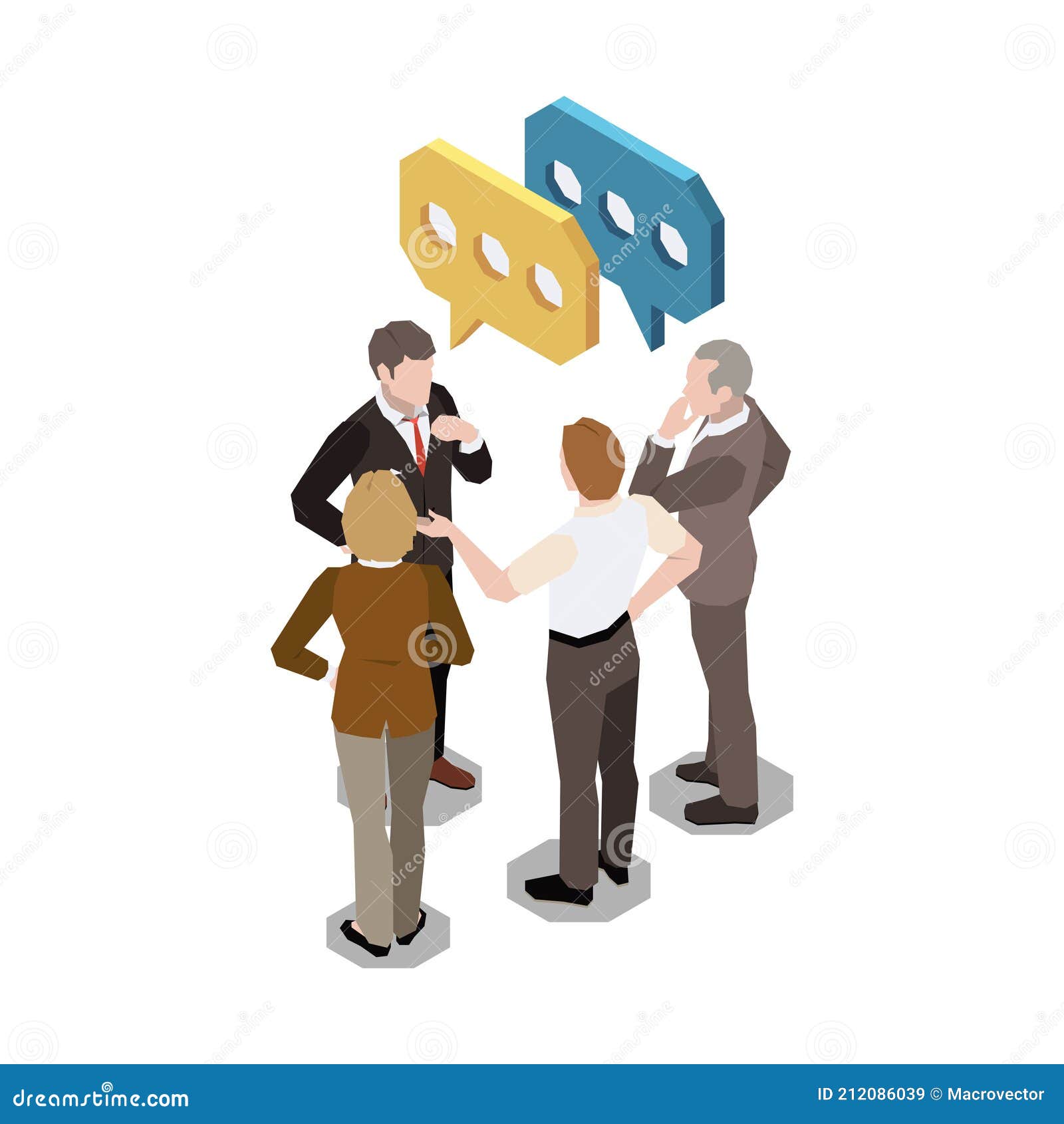 Work Group Conversation Composition Stock Vector - Illustration of ...