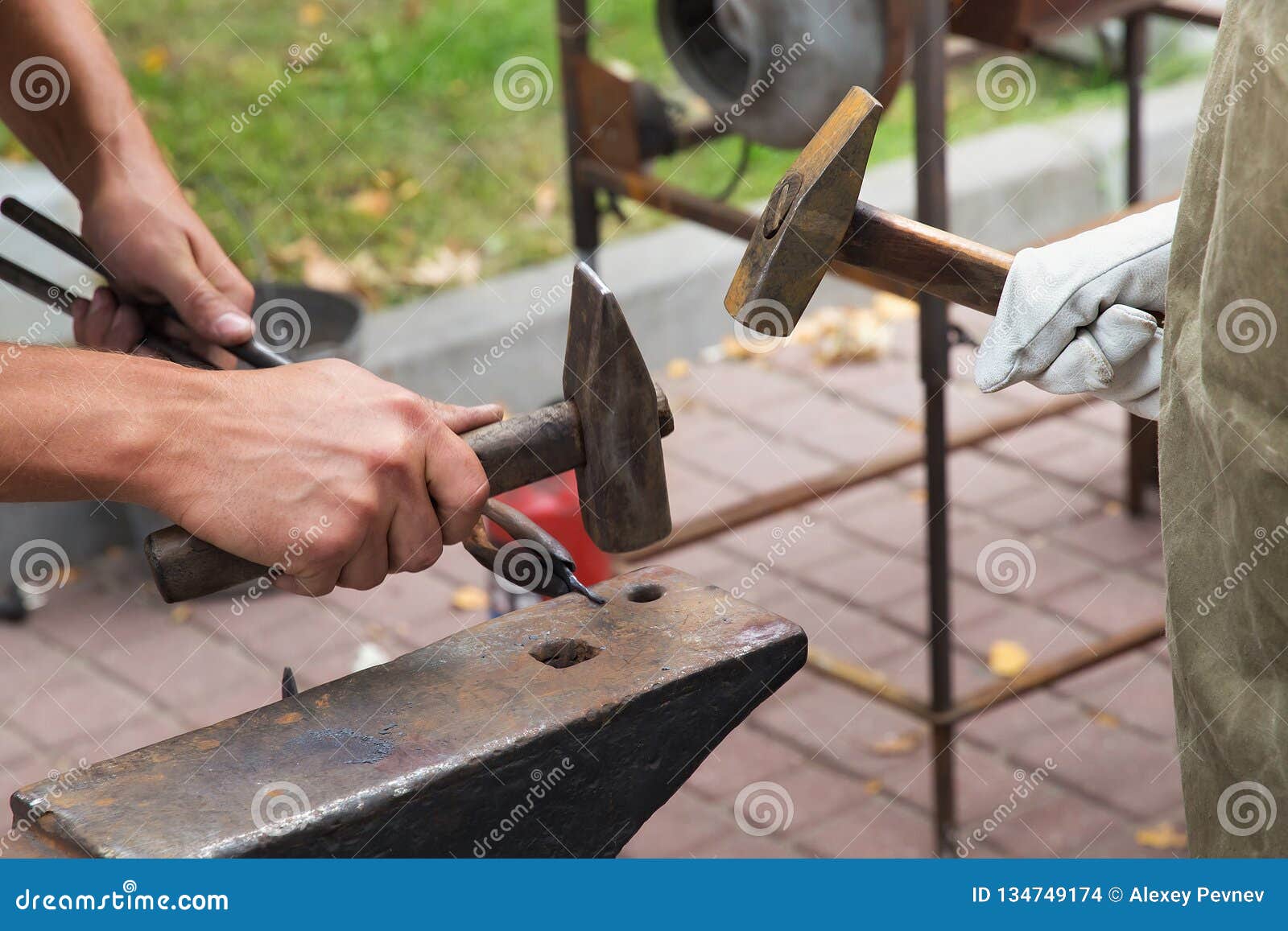 Work with Hammers on the Anvil. Stock Photo - Image of iron, europe ...
