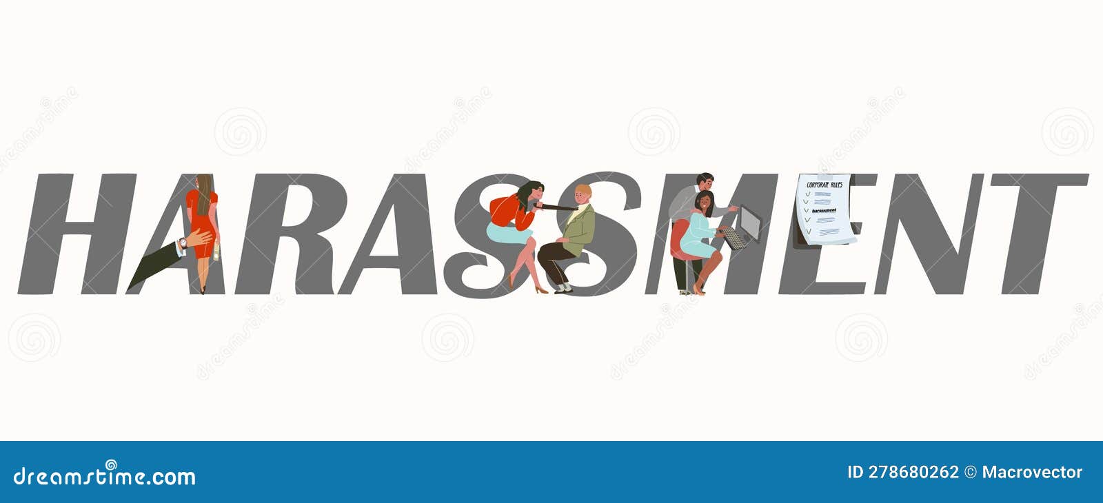 Work Harassment Text Composition Stock Vector - Illustration of ...