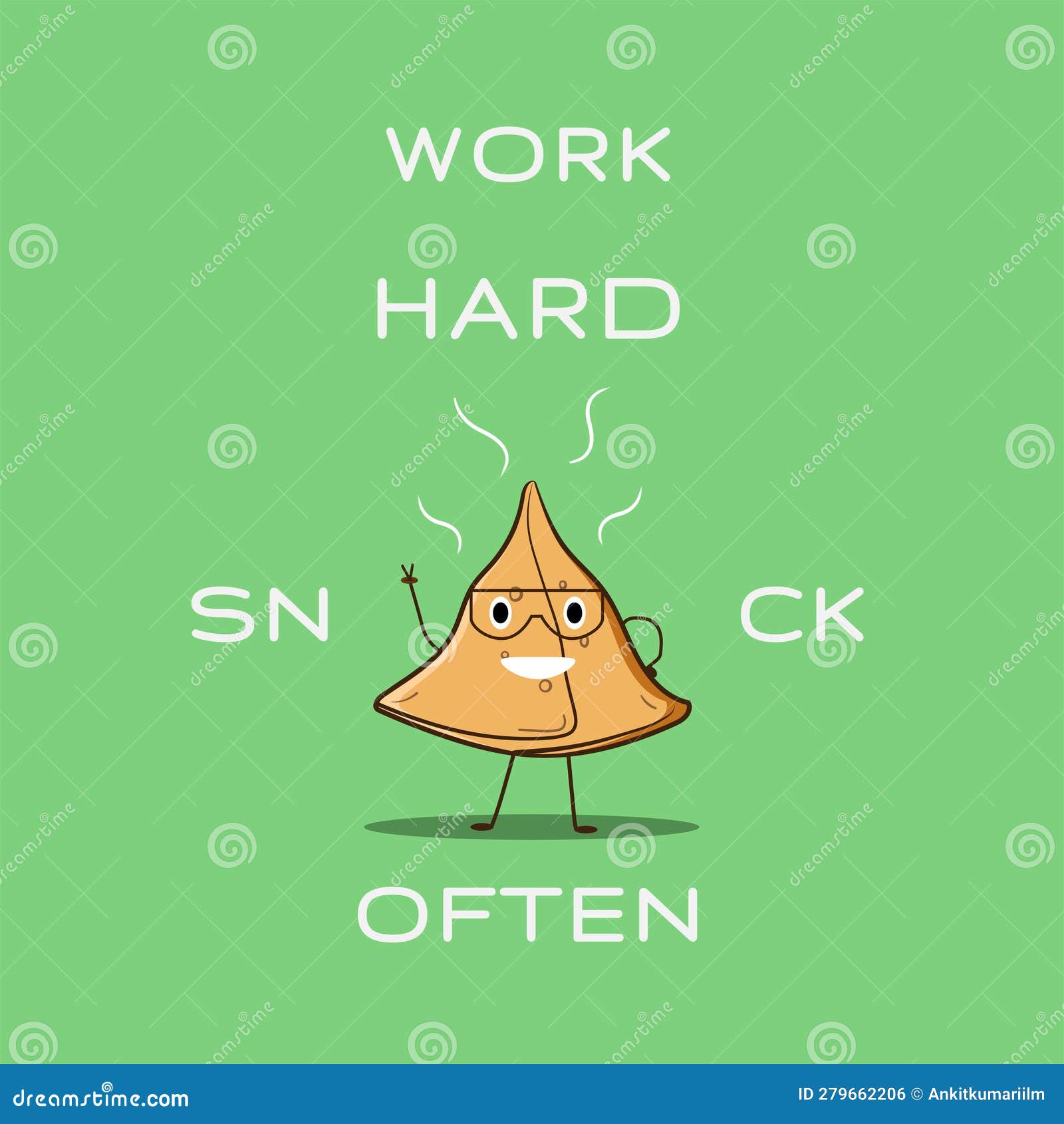 WORK HARD Vector Illustration Graphical Representation Stock ...