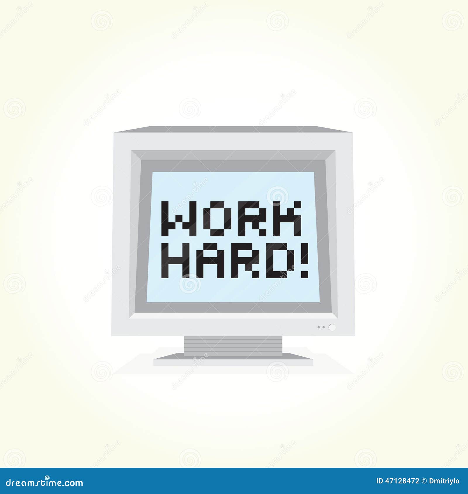 Work hard computer stock vector. Illustration of grey - 47128472