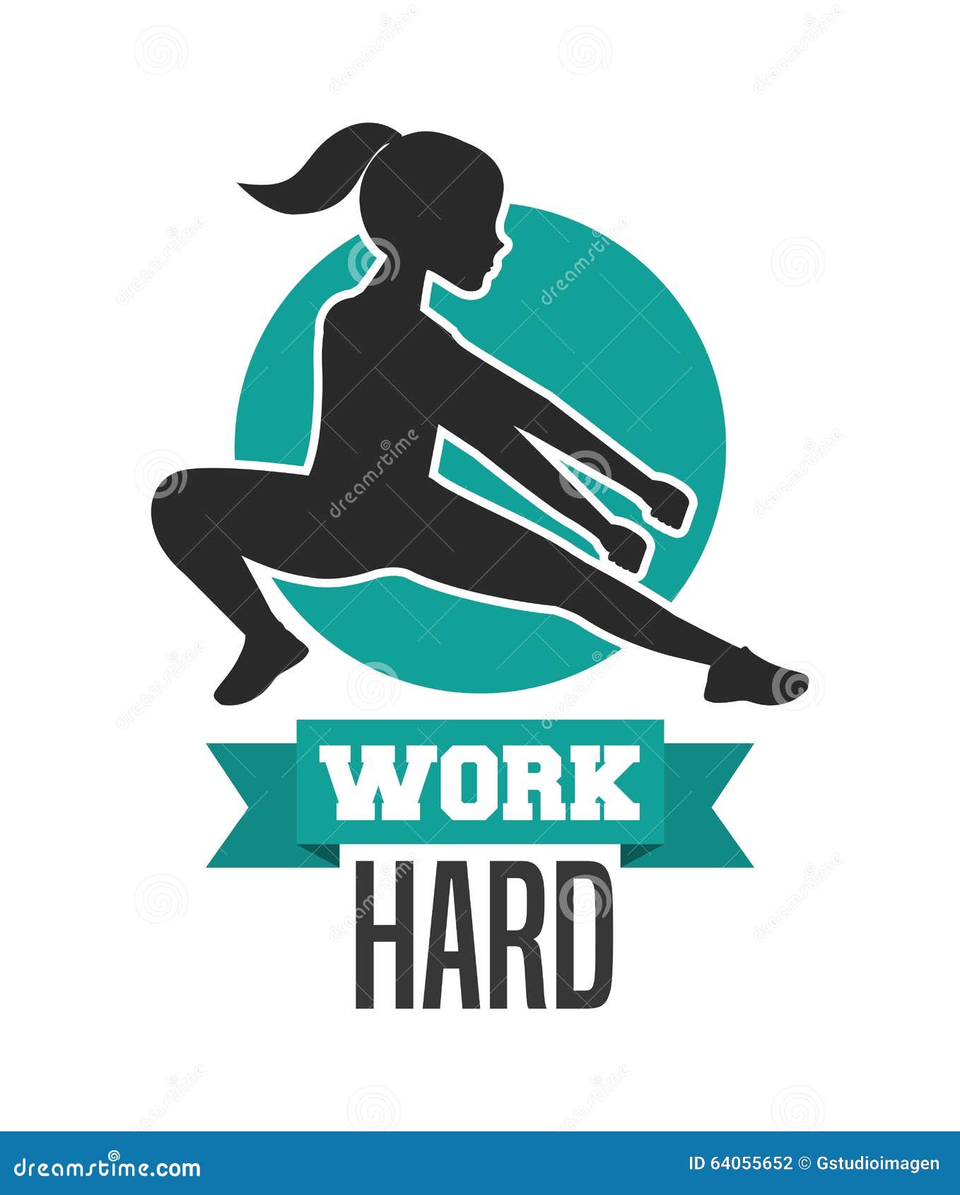 Work hard design stock vector. Illustration of motivation - 64055652