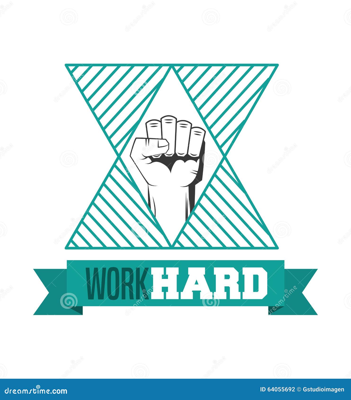 Work hard design stock vector. Illustration of motivation - 64055692