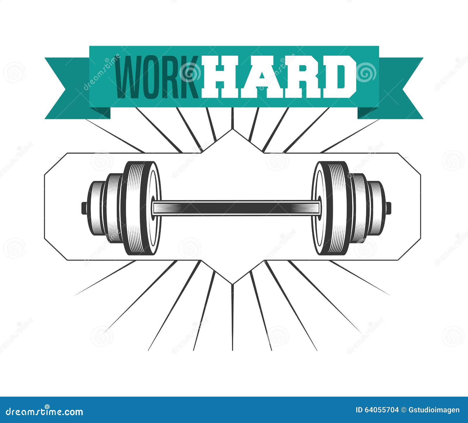 Work hard design stock vector. Illustration of motivational - 64055704