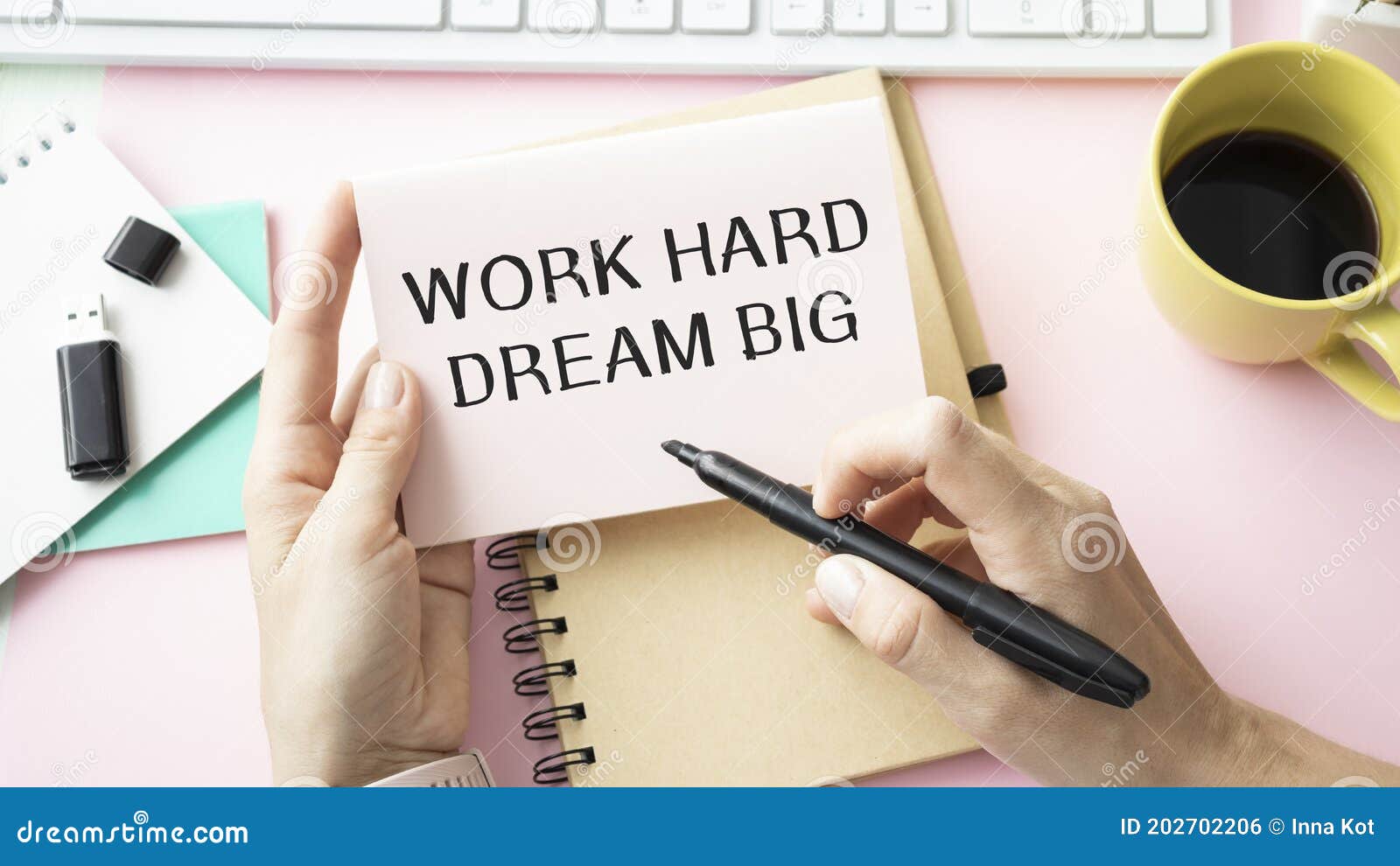 Work Hard Dream Big Motivational Graduate Stock Photo - Image of ...