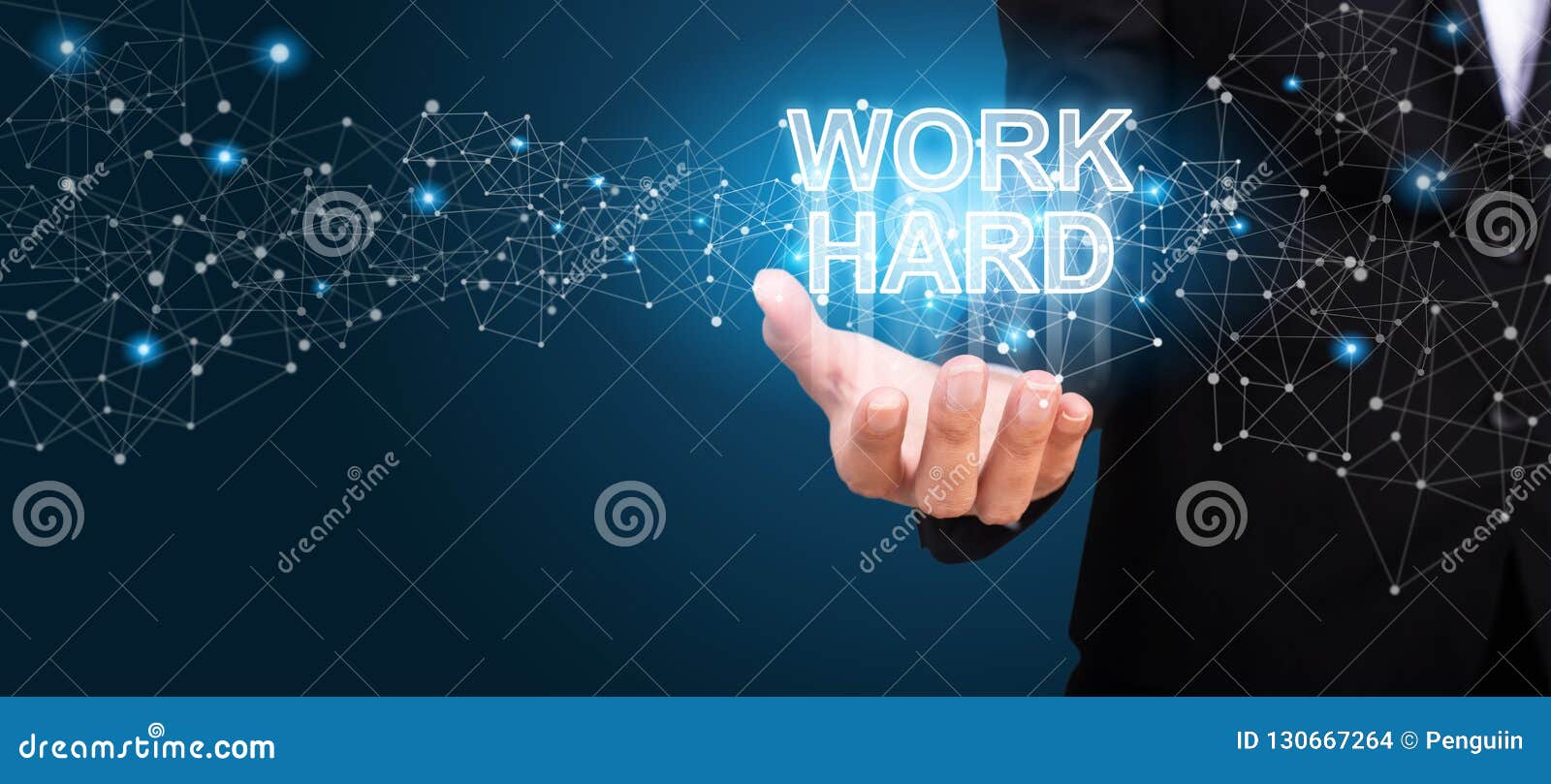 Work Hard in the Hand of Business. Work Hard Concept Stock Photo ...