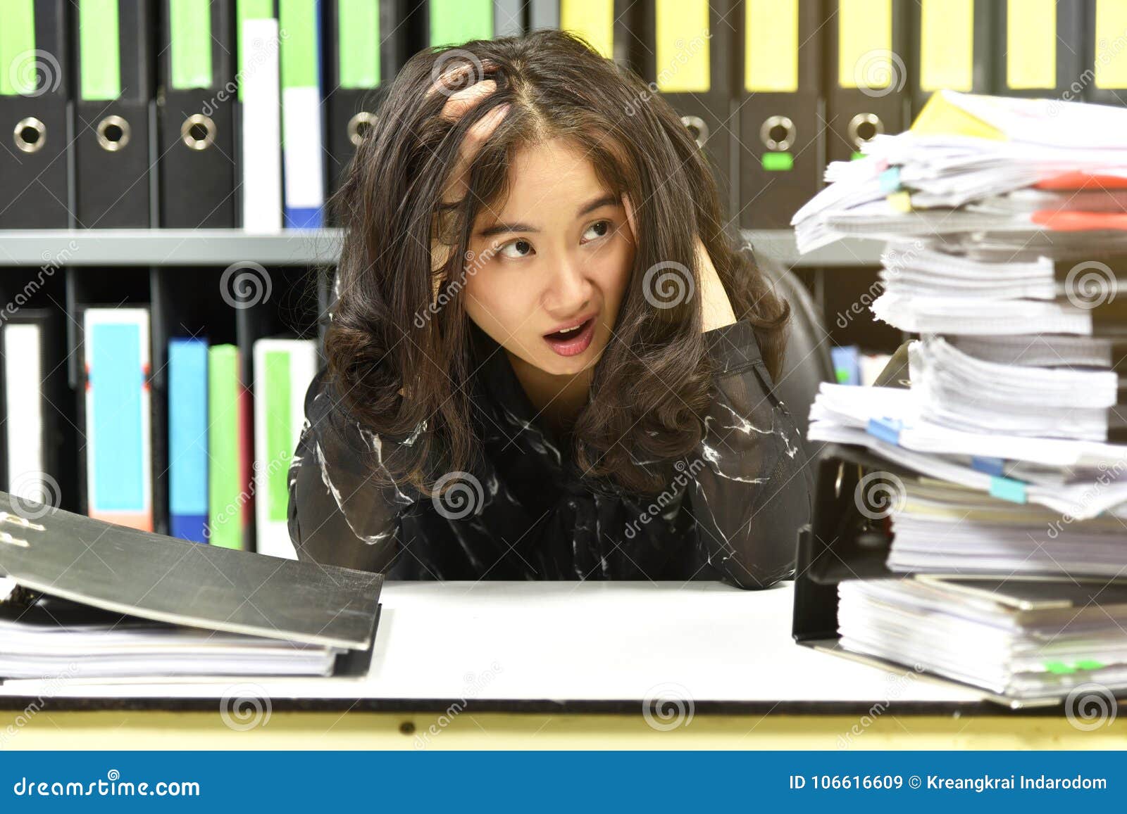 Work Hard, Lot of Work, Stacks of Document Paper and Files Folder on ...