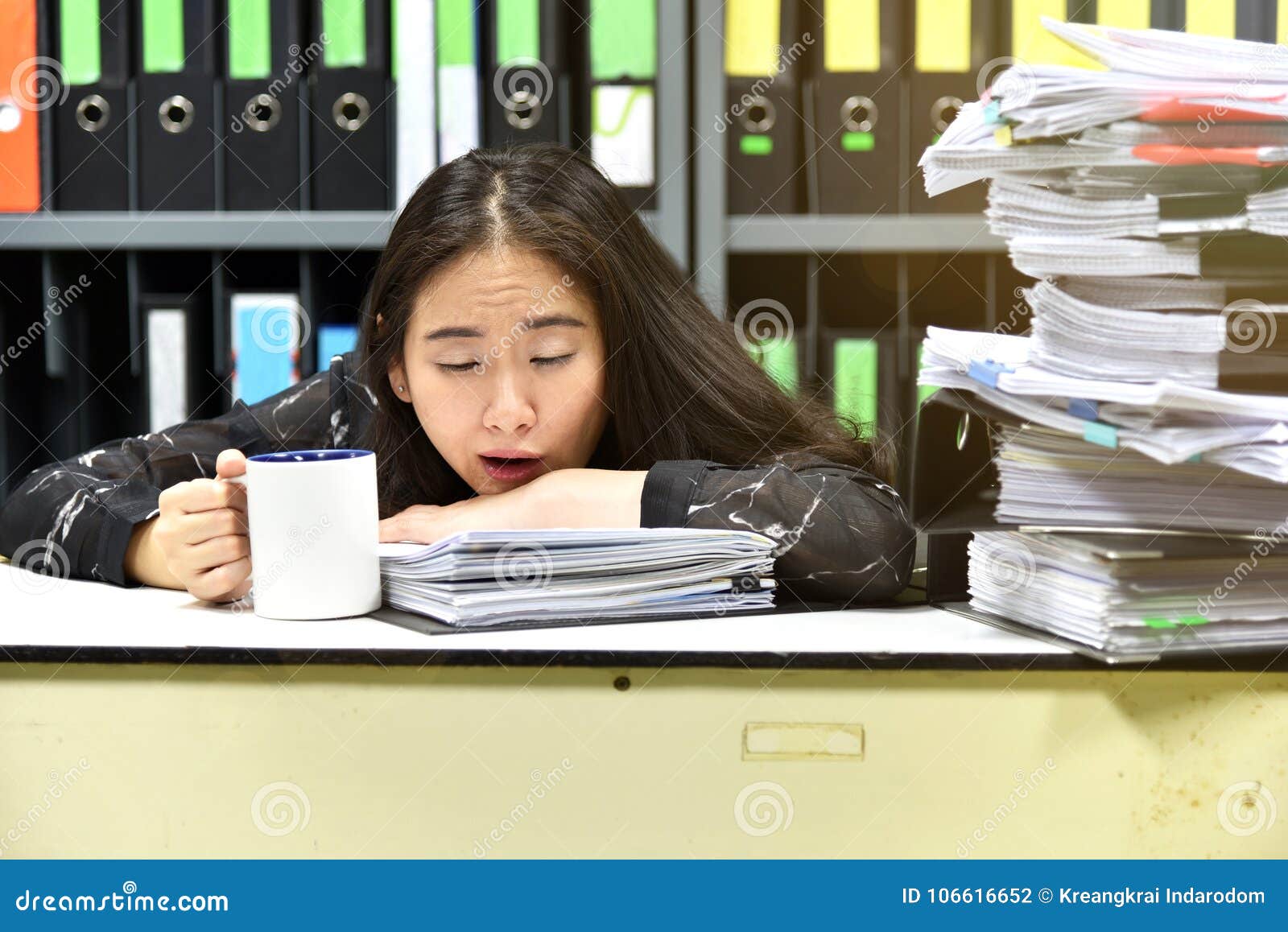 Work Hard, Lot of Work, Stacks of Document Paper and Files Folder on ...