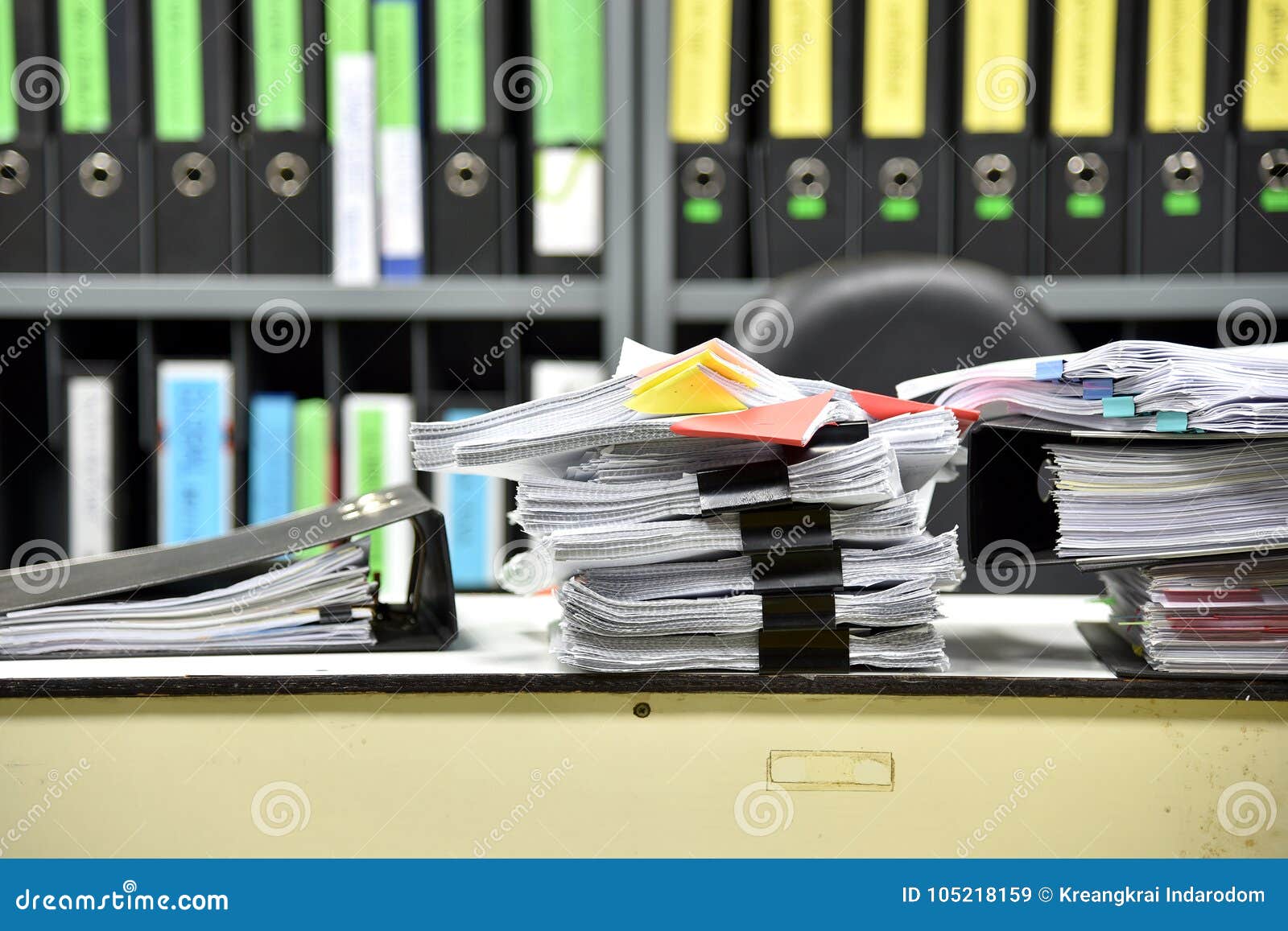 Work Hard, Lot of Work, Stacks of Document Paper and Files Folder ...