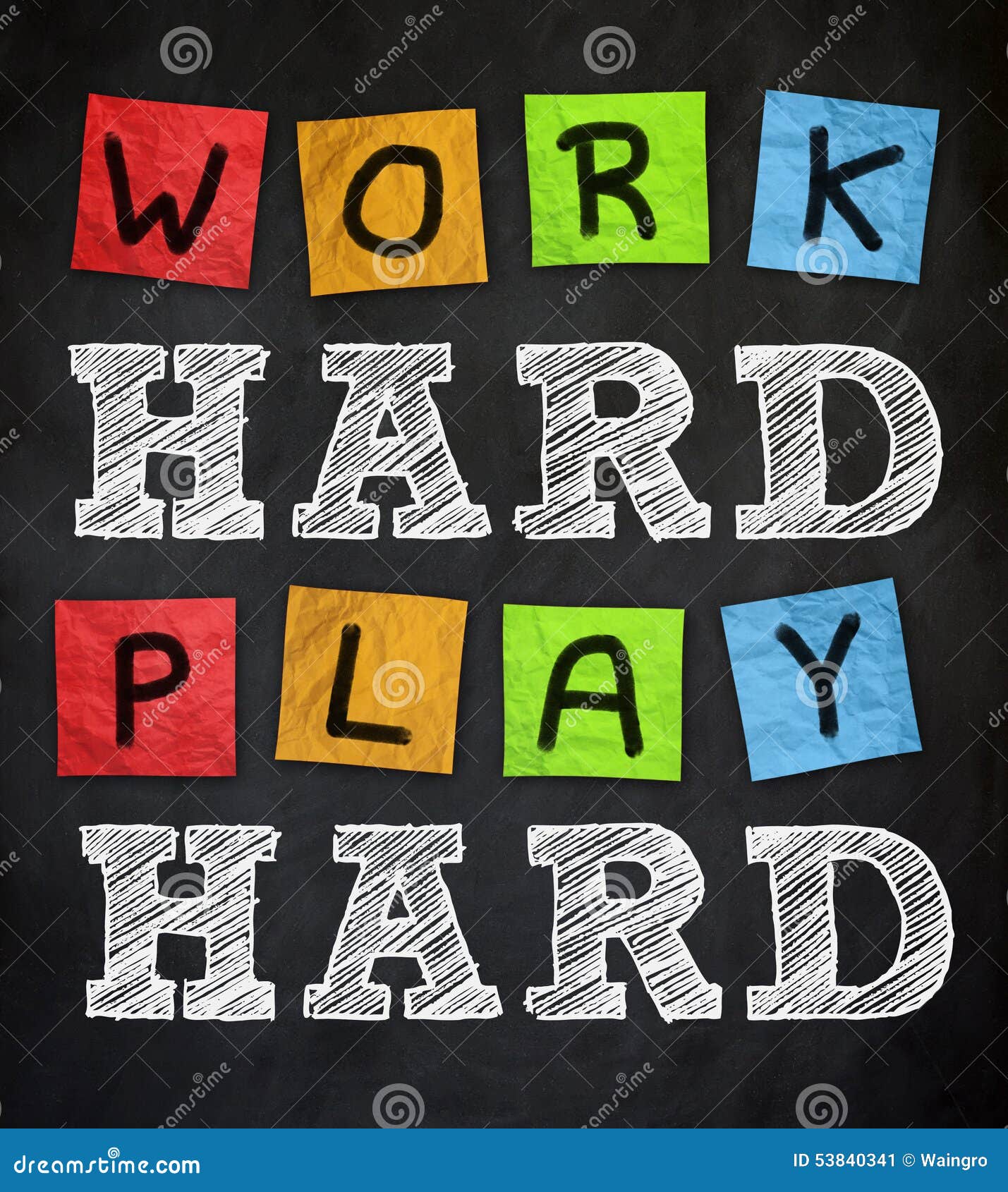 Work hard - play hard stock illustration. Illustration of motivate ...