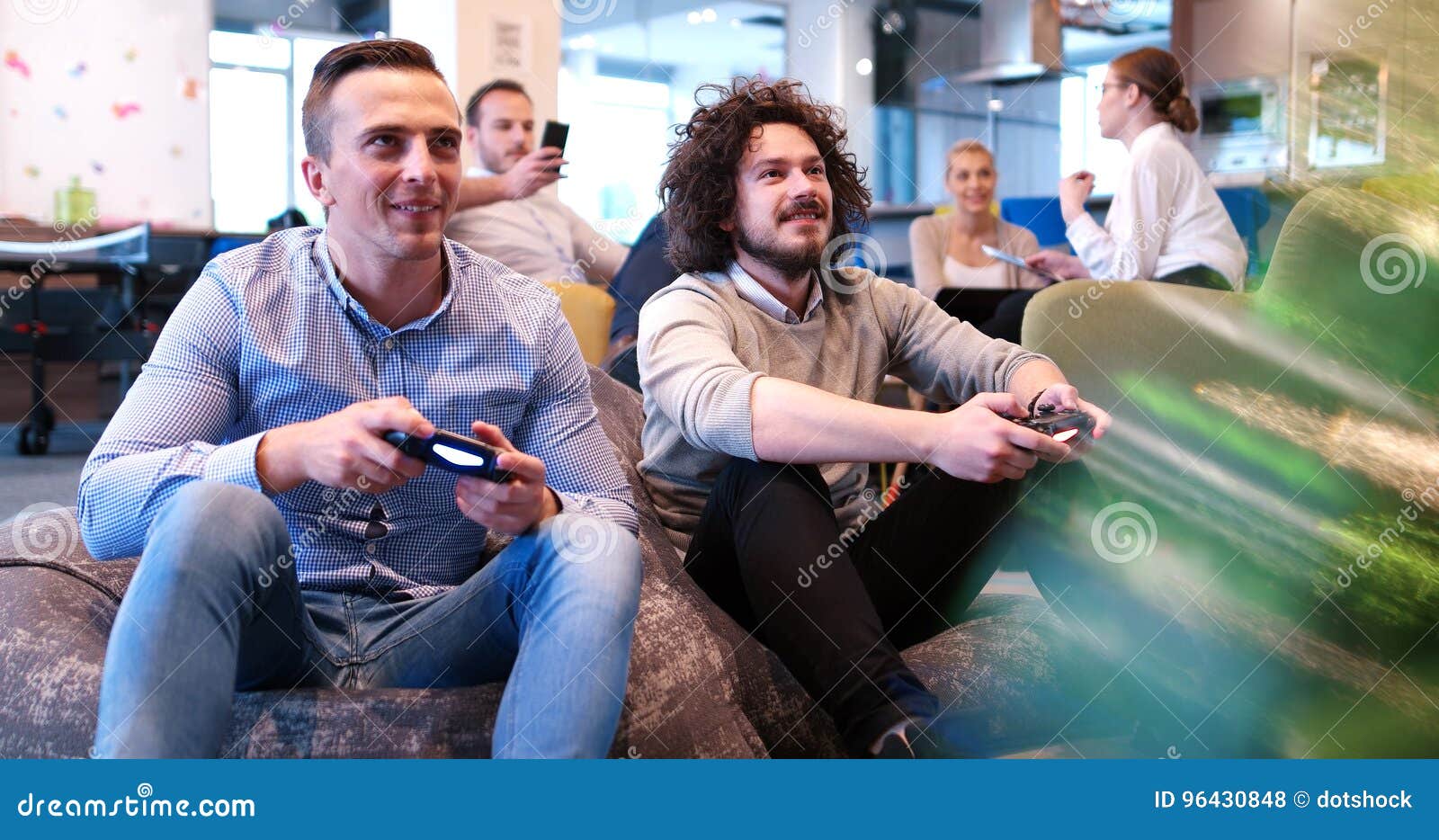 Office Workers Playing Computer Games Stock Photo - Image of business ...