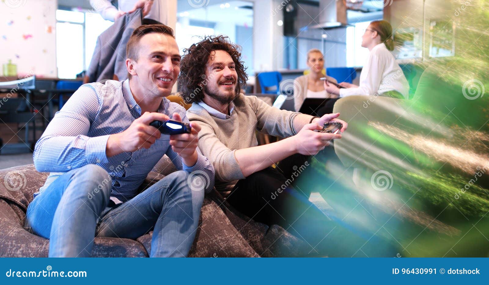 Office Workers Playing Computer Games Stock Image - Image of office ...