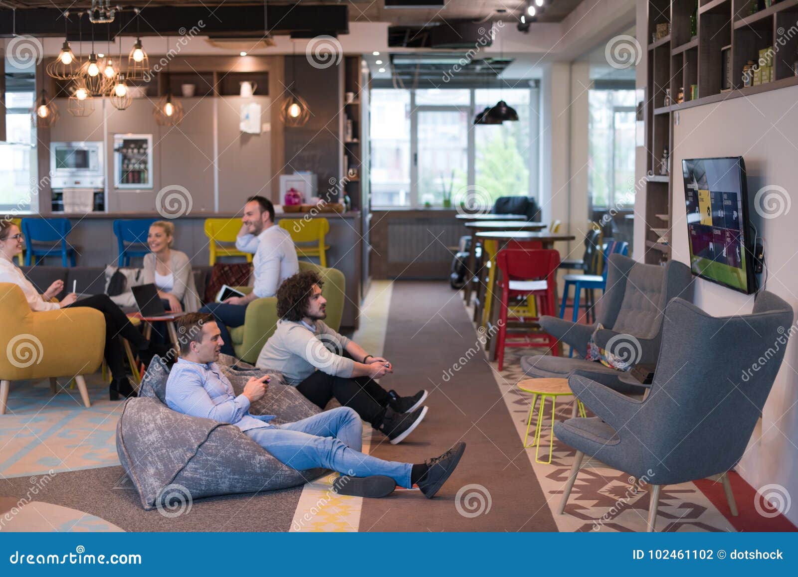Startup Office Workers Playing Computer Games Stock Photo - Image of ...