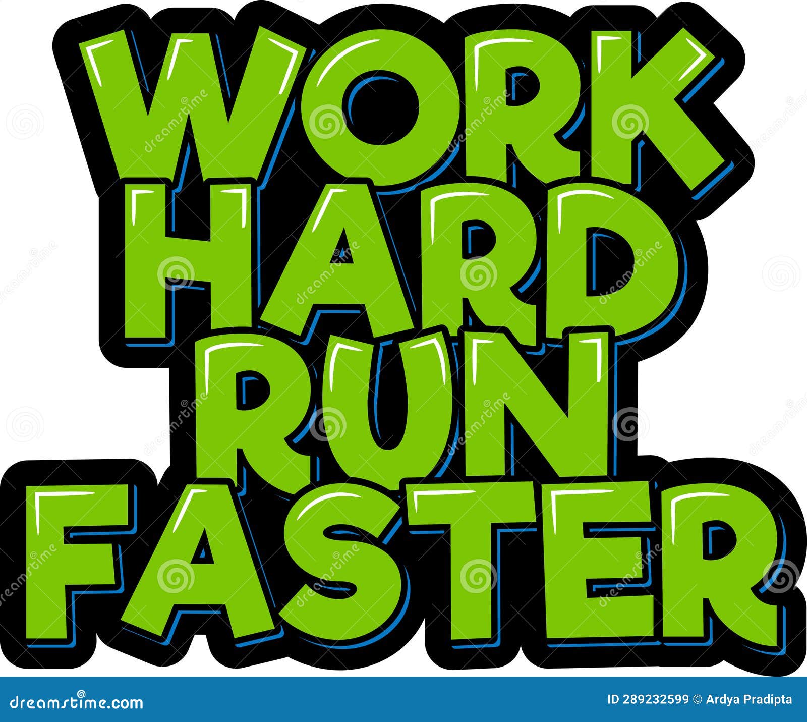 Work Hard Run Faster stock illustration. Illustration of bodybuilding ...