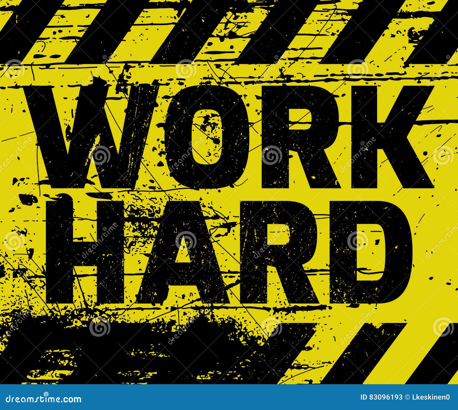 Work Hard sign stock vector. Illustration of away, push - 83096193