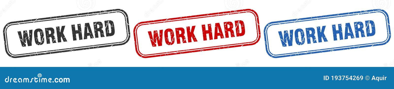 Work Hard Square Isolated Sign Set. Work Hard Stamp Stock Vector ...