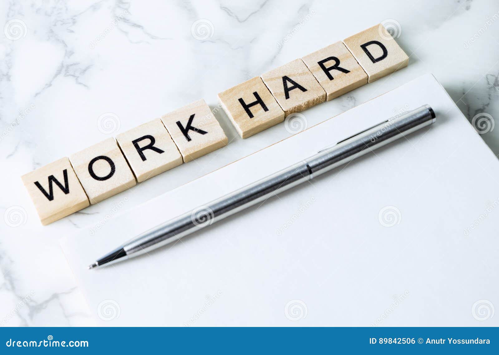 Work Hard Text on Blank Notebook Stock Photo - Image of dream ...