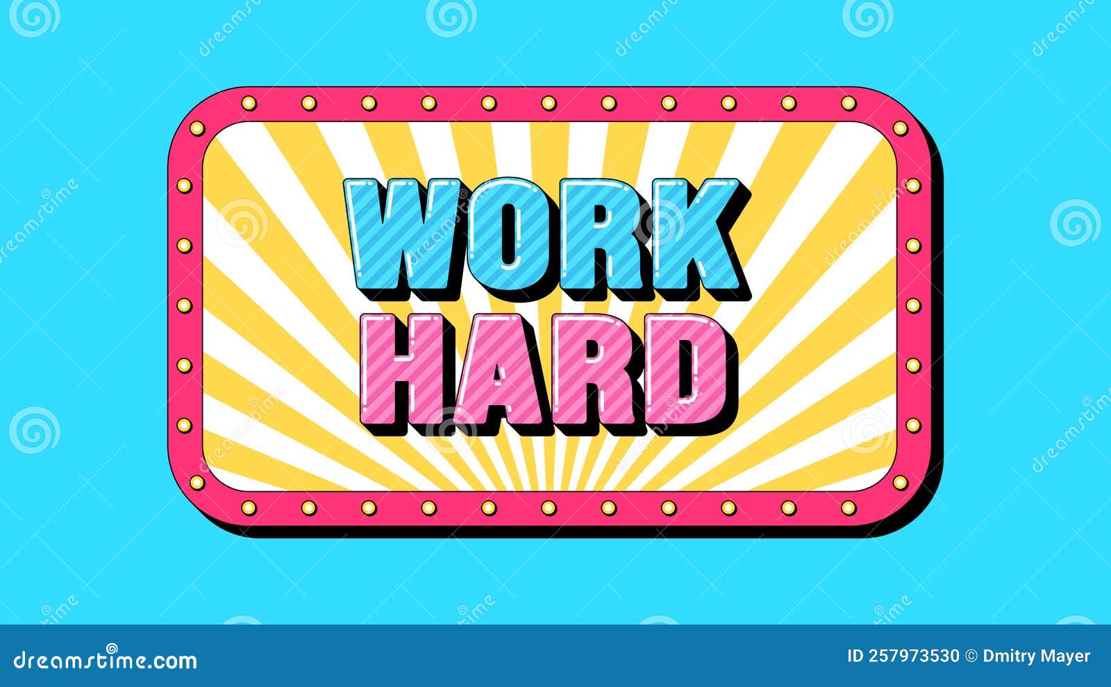 Work Hard Text, Growth Mindset. Text Banner Template with Motivation ...