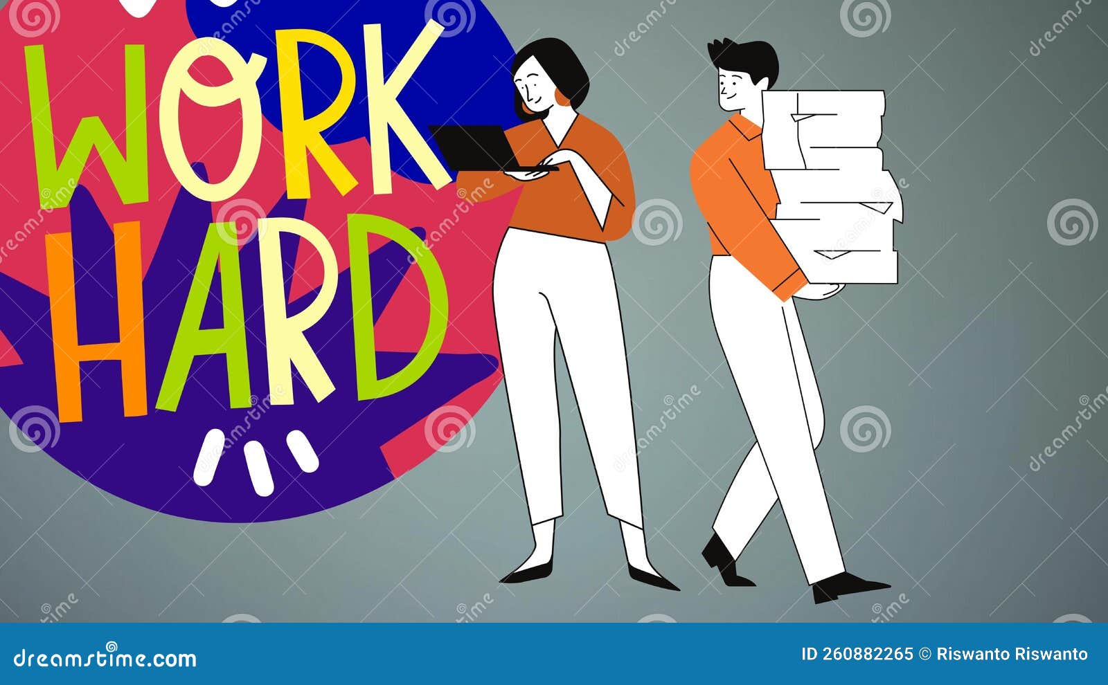 Work Hard Work Smart Make it Happen Stock Illustration - Illustration ...