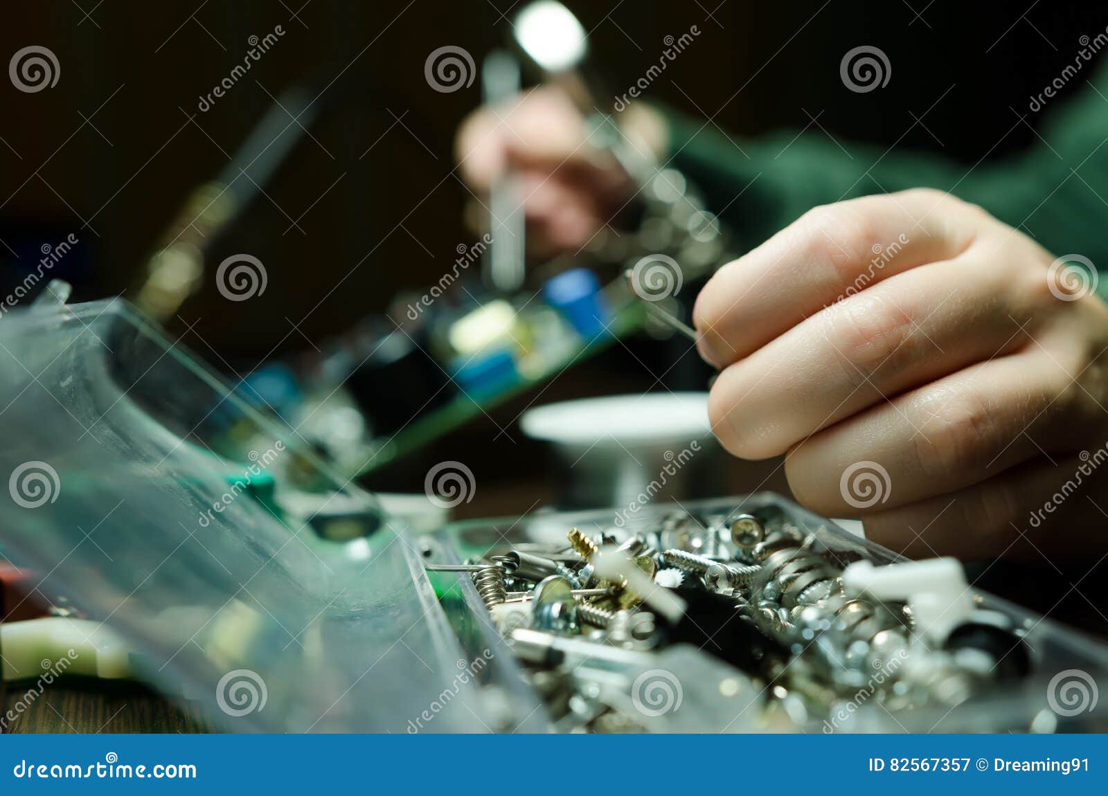 Work with the Heated Soldering Iron Stock Image - Image of mechanic ...