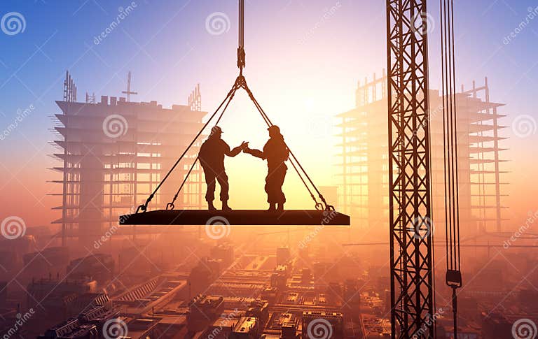 Work at height stock illustration. Illustration of steel - 212403107
