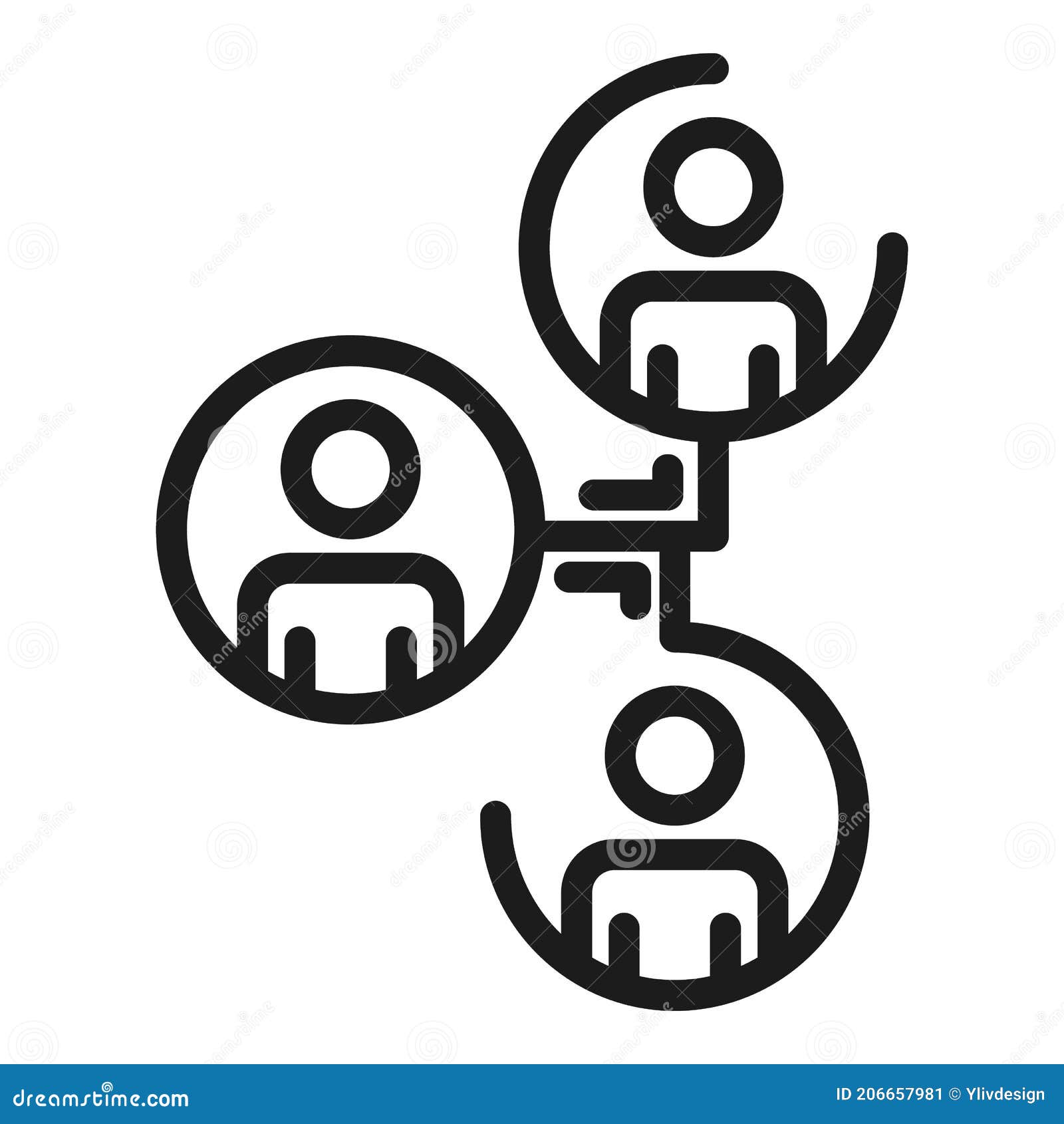 Work Hierarchy Icon, Outline Style Stock Illustration - Illustration of ...