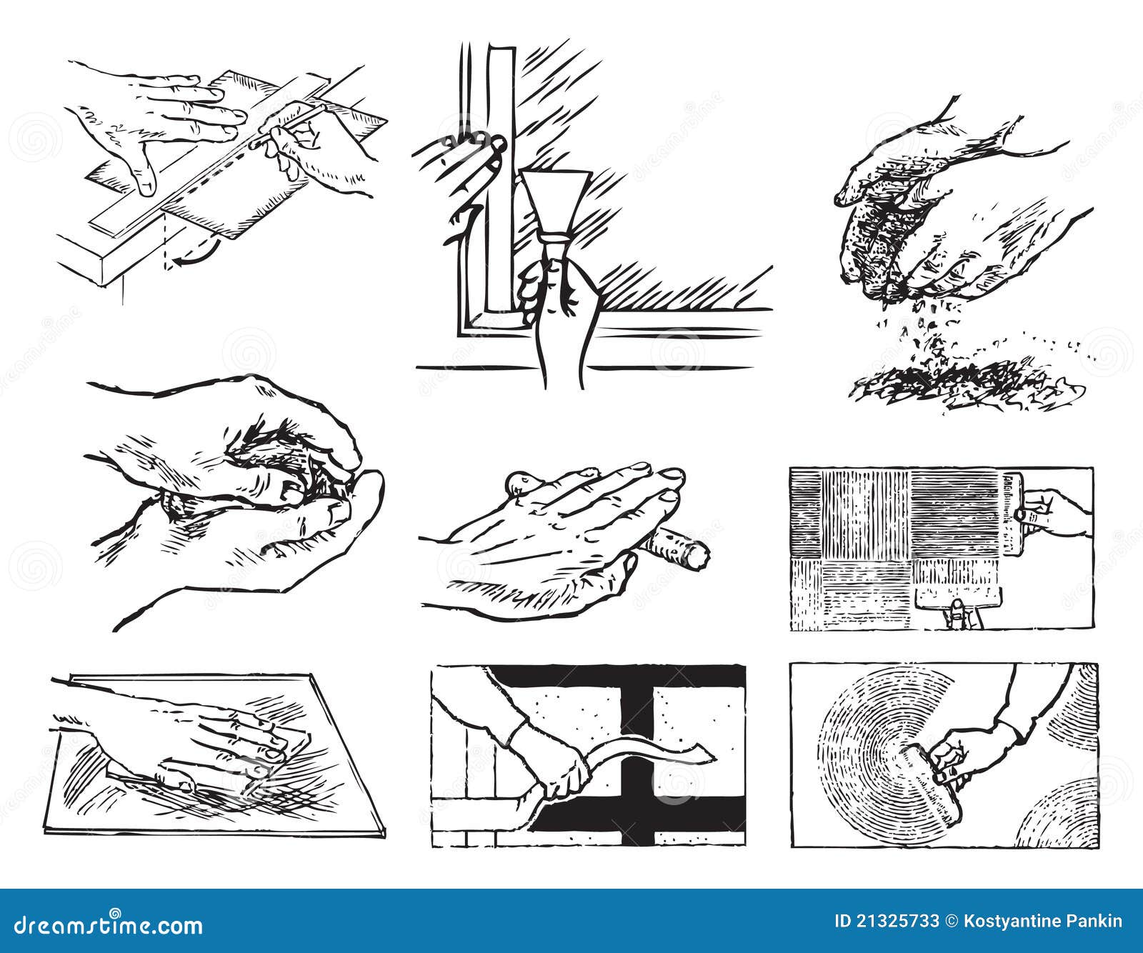 Work with his hands stock vector. Illustration of window - 21325733