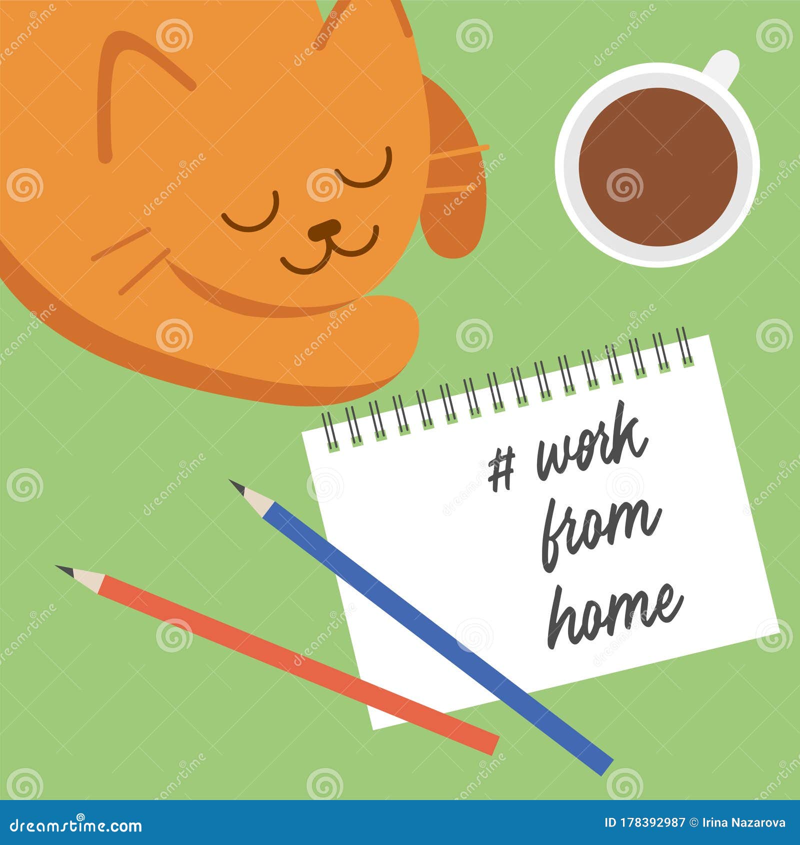 The Note Work from Home. Home Work Stock Vector - Illustration of note ...