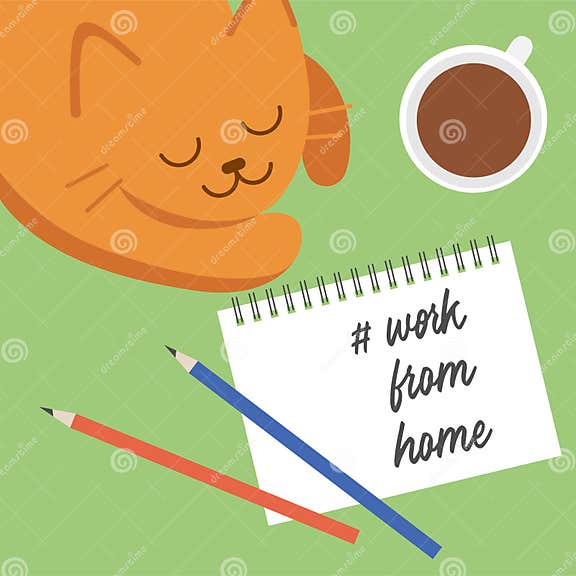 The Note Work from Home. Home Work Stock Vector - Illustration of note ...